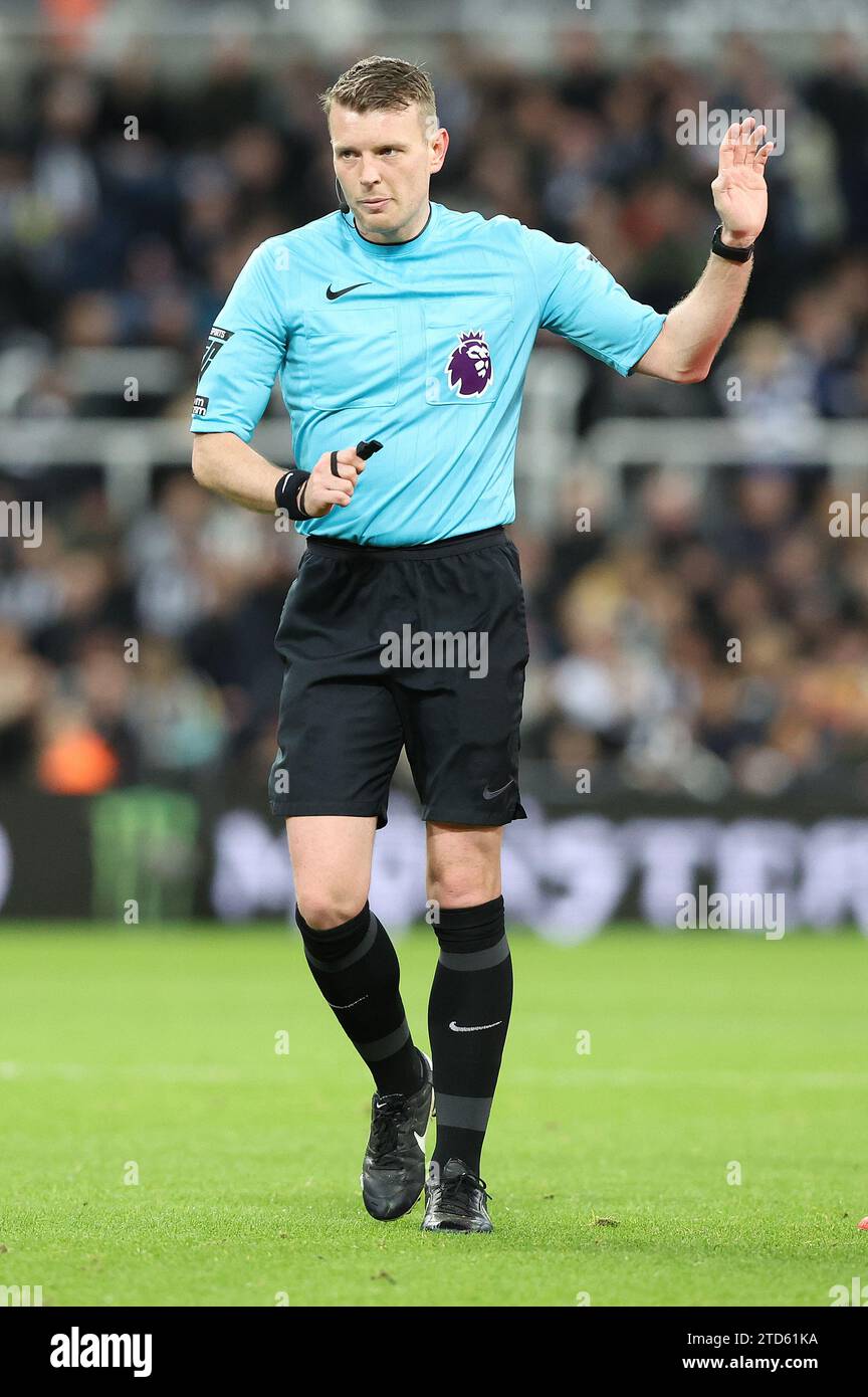 Newcastle Upon Tyne, England, 16th December 2023. Referee Sam Barrott ...