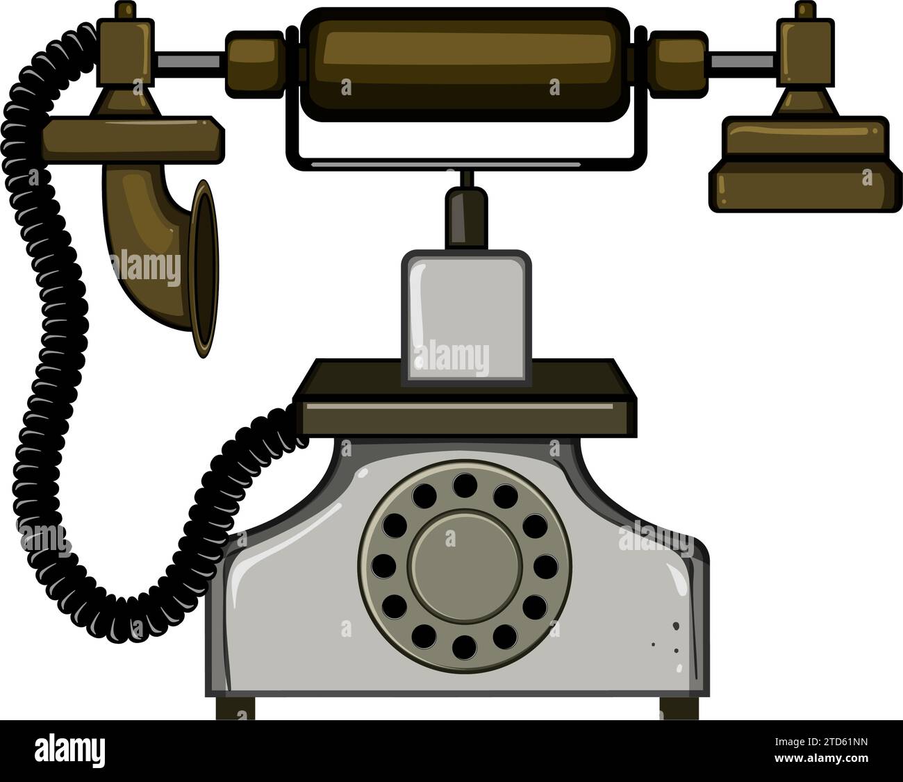 call telephone retro cartoon vector illustration Stock Vector Image ...