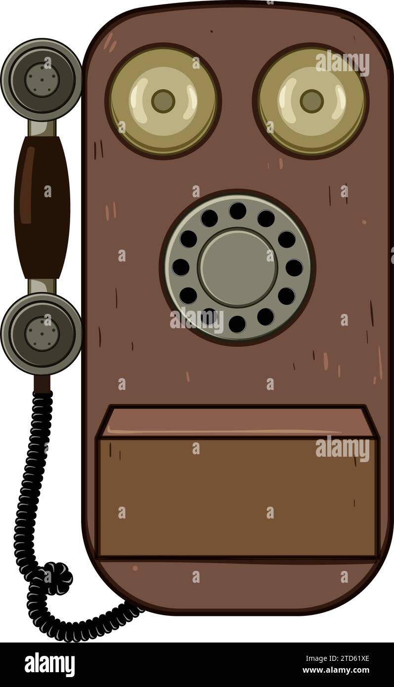 business telephone retro cartoon vector illustration Stock Vector Image ...
