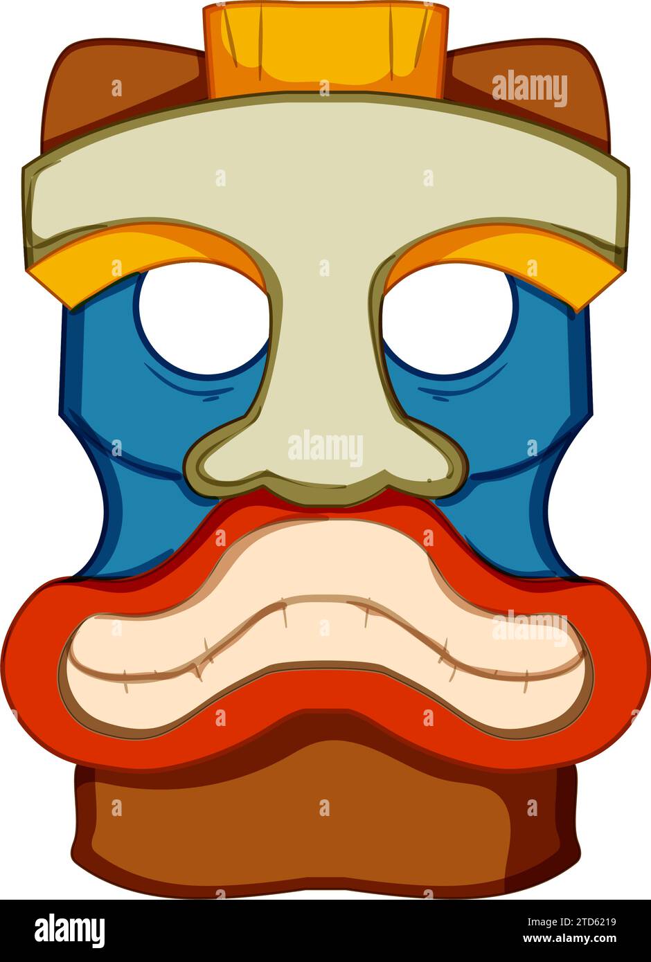 hawaiian tiki mask cartoon vector illustration Stock Vector Image & Art ...