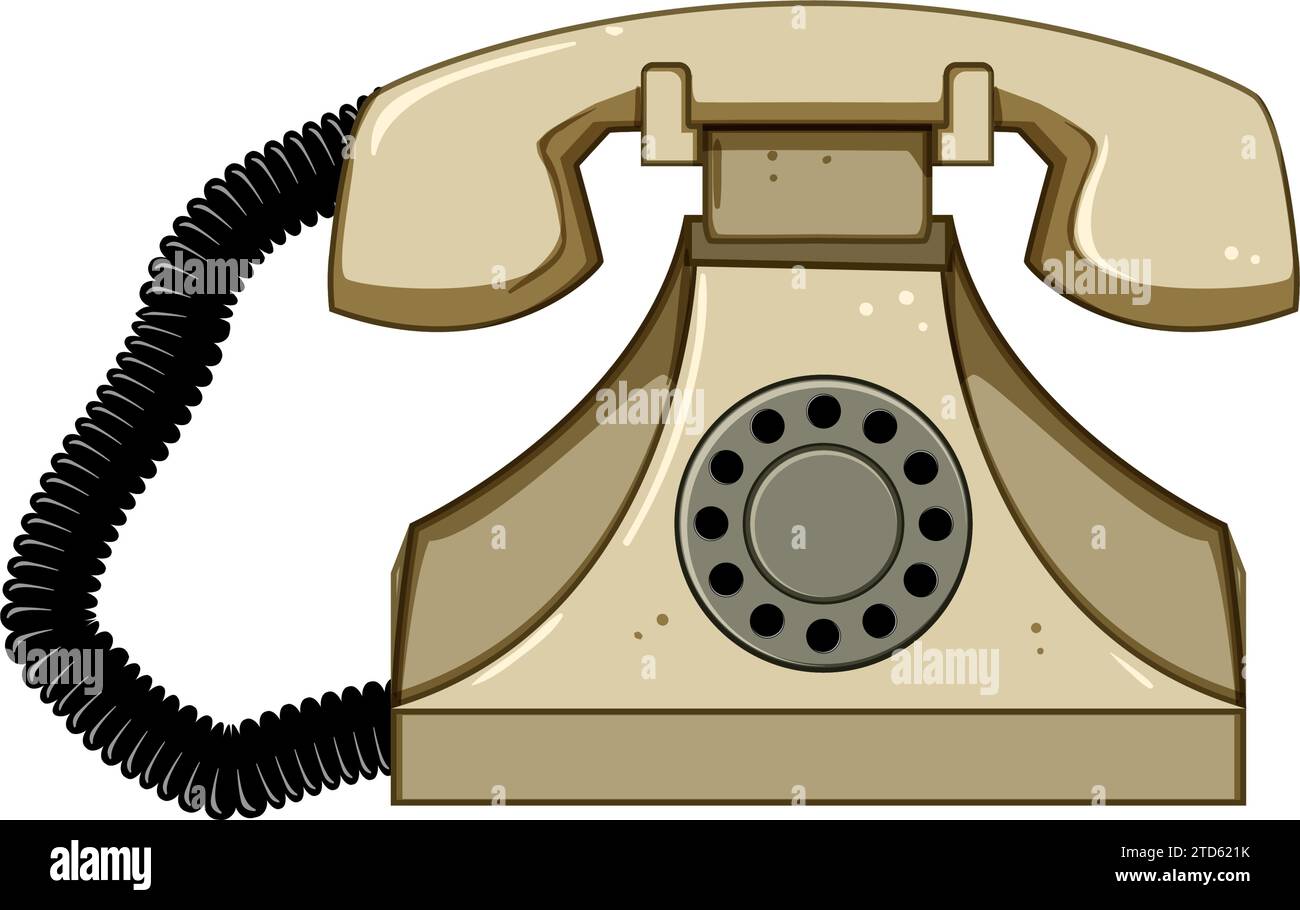 service telephone retro cartoon vector illustration Stock Vector Image ...