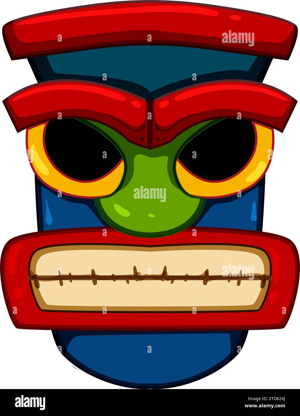 tribal tiki mask cartoon vector illustration Stock Vector Image & Art ...