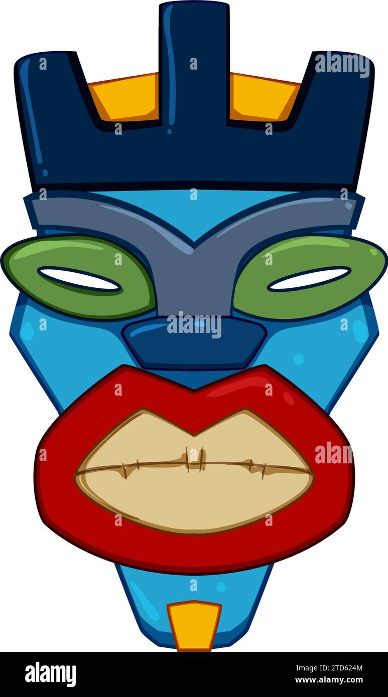 polynesian tiki mask cartoon vector illustration Stock Vector Image ...