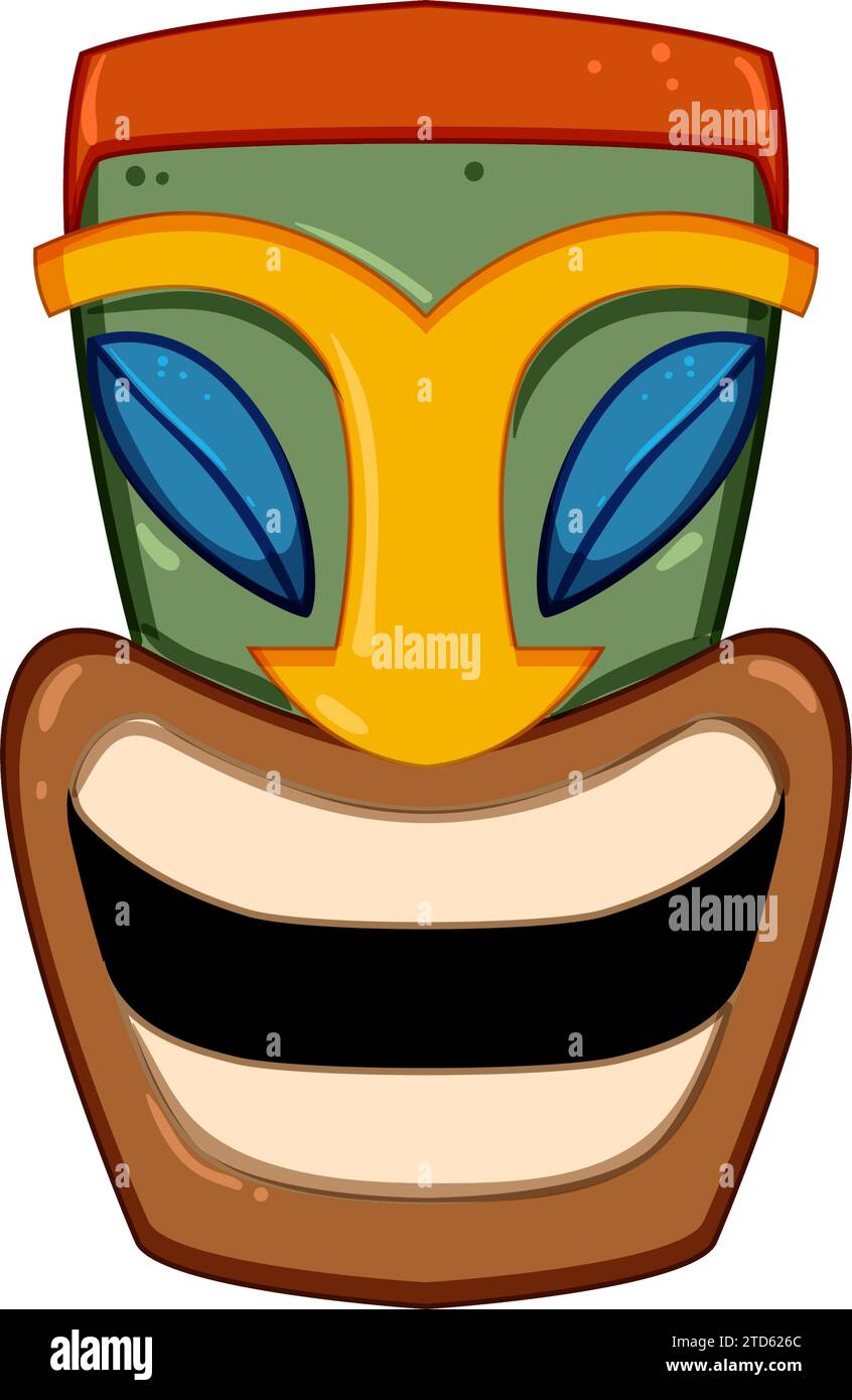 hawaii tiki mask cartoon vector illustration Stock Vector Image & Art ...
