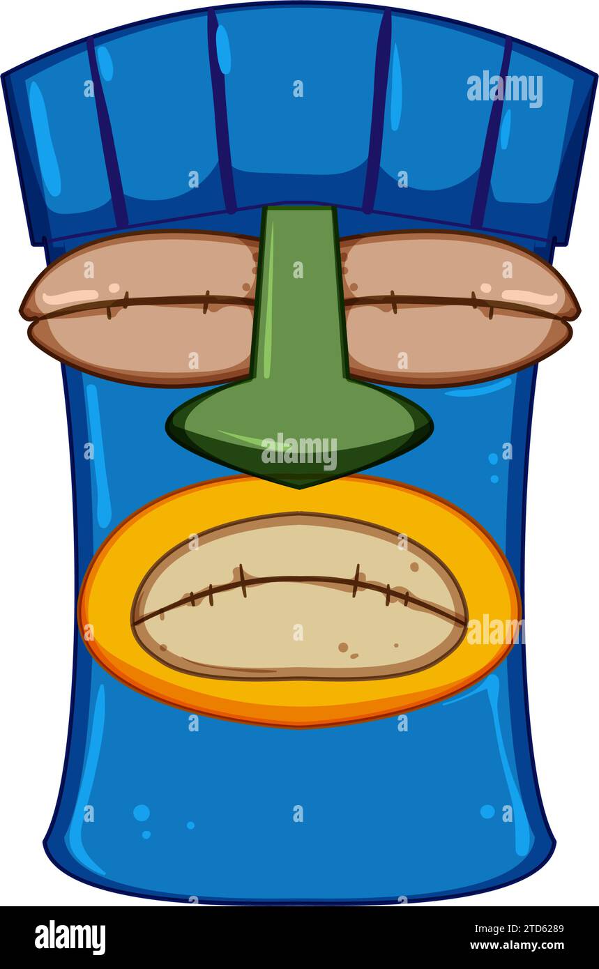 tropical tiki mask cartoon vector illustration Stock Vector Image & Art ...