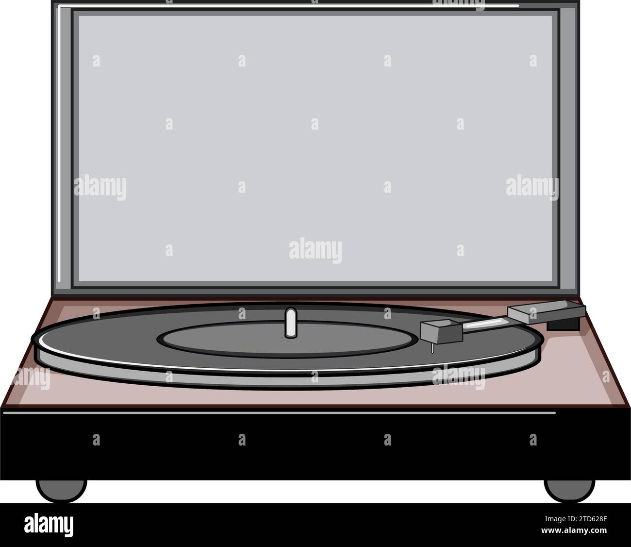 retro vinyl player cartoon vector illustration Stock Vector Image & Art ...