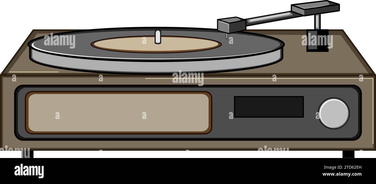 dj vinyl player cartoon vector illustration Stock Vector Image & Art ...