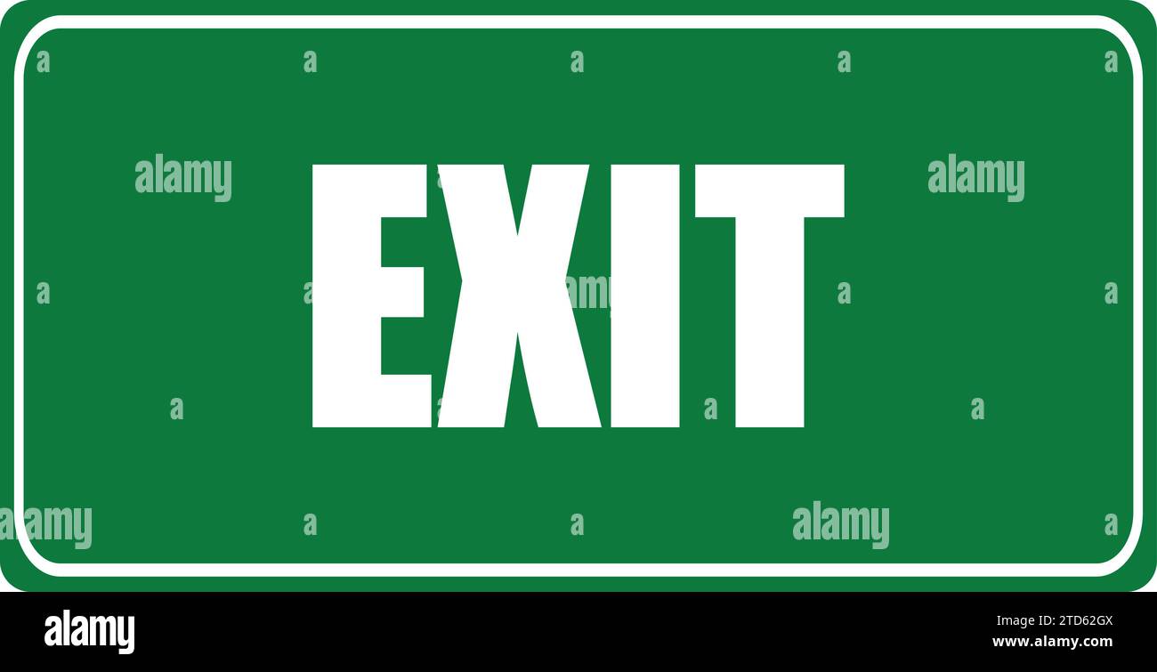 White door emergency exit sign Stock Vector Images - Alamy