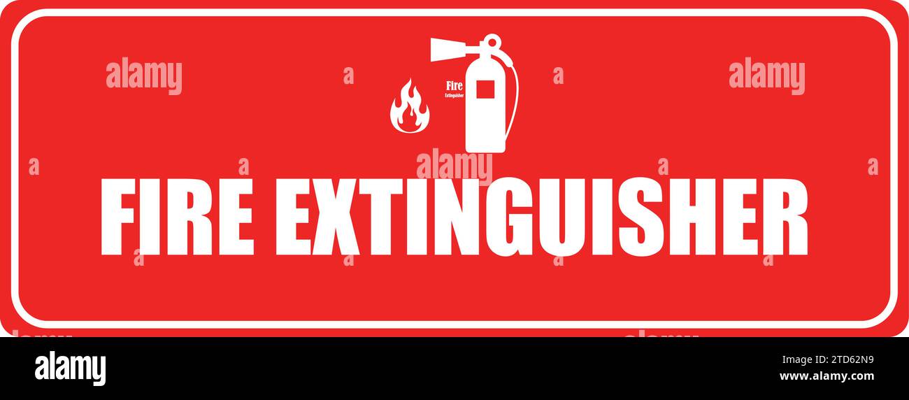 Fire Extinguisher sign Fire and Safety signboard in red banner ...
