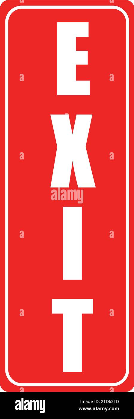 Red exit sign isolated on white Exit icon | Exit Red Color Label icon ...