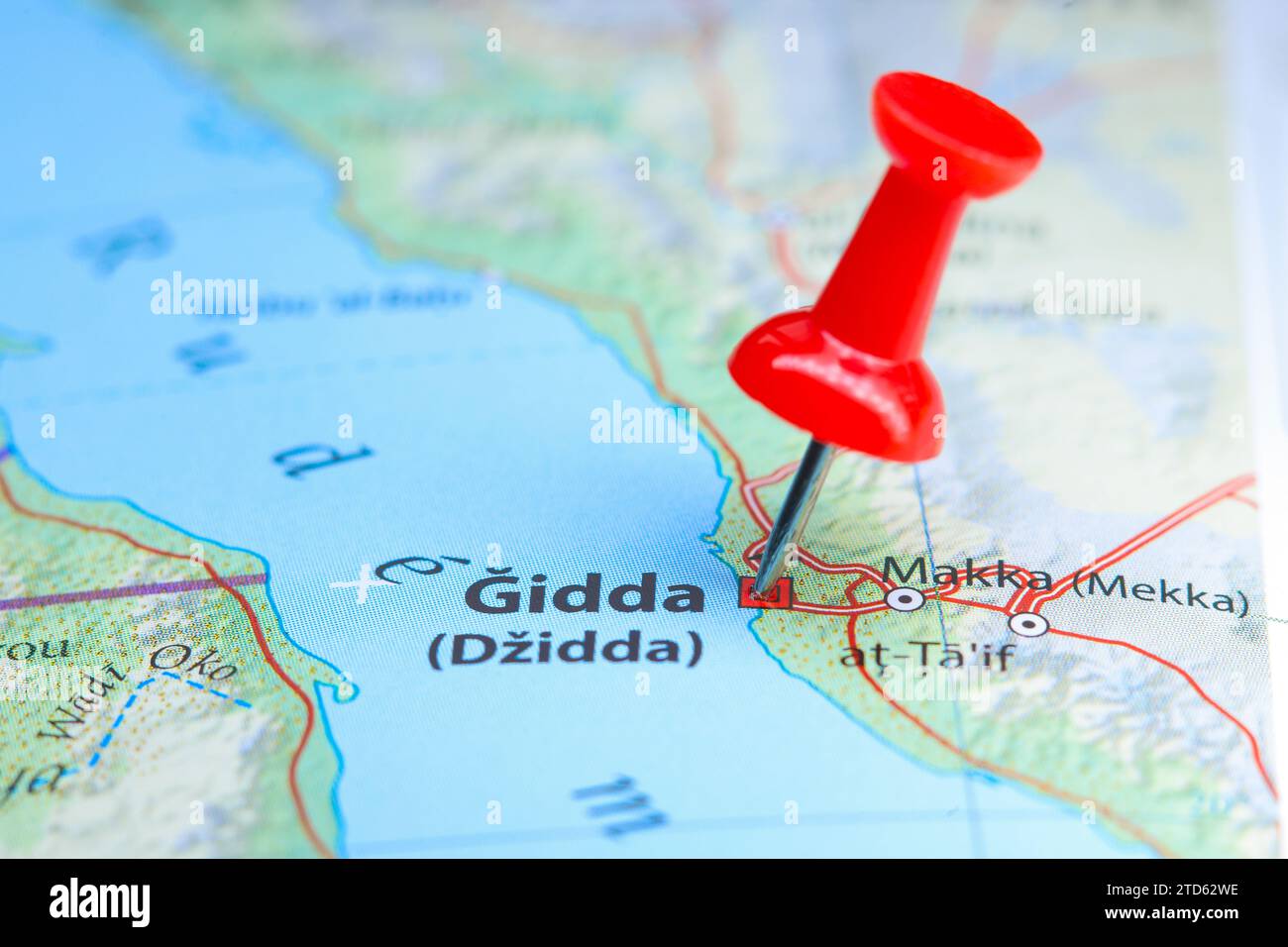 Gïdda, Saudi Arabia pin on map Stock Photo - Alamy