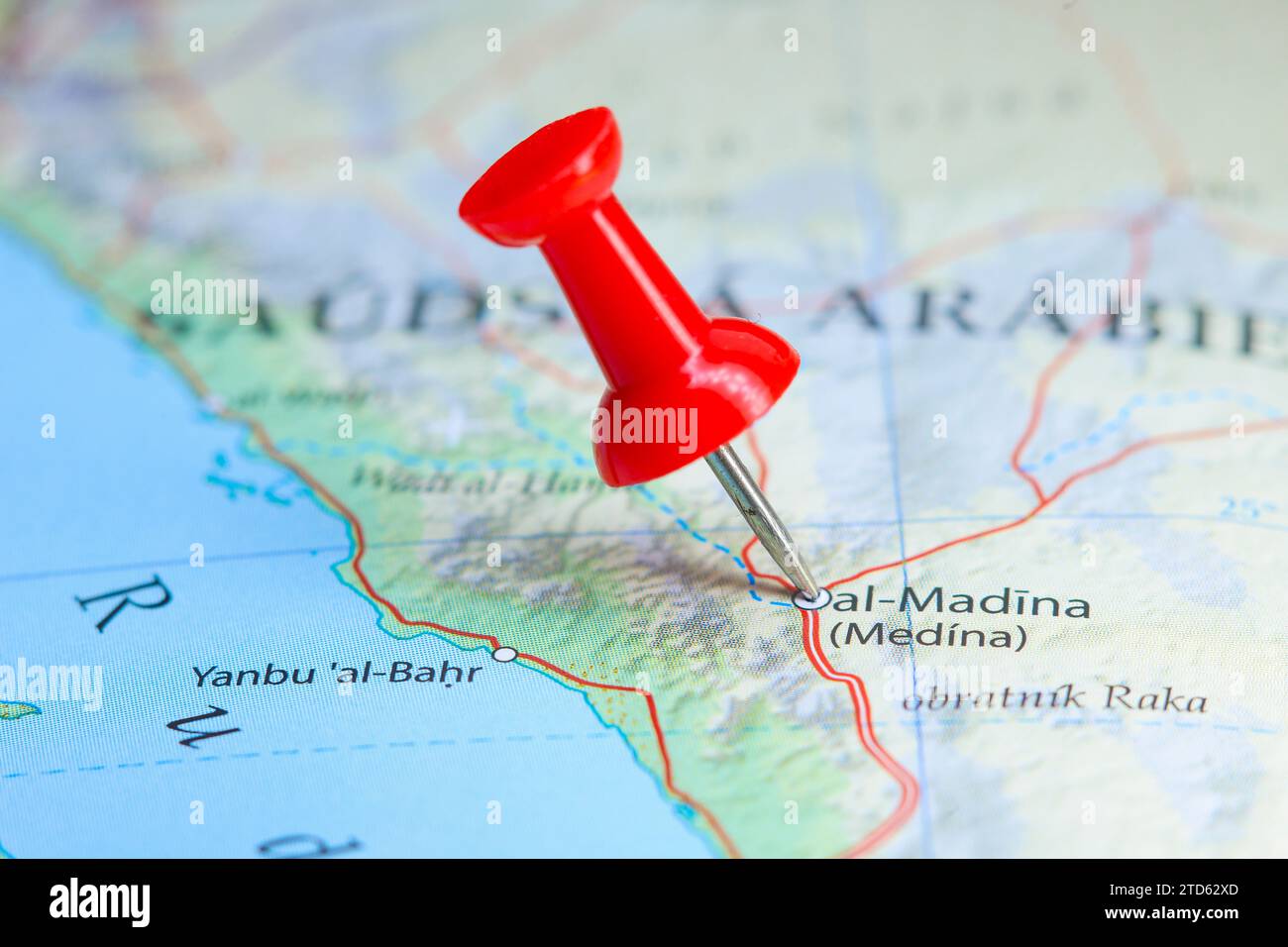 Medina, Saudi Arabia pin on map. al Madina Stock Photo - Alamy
