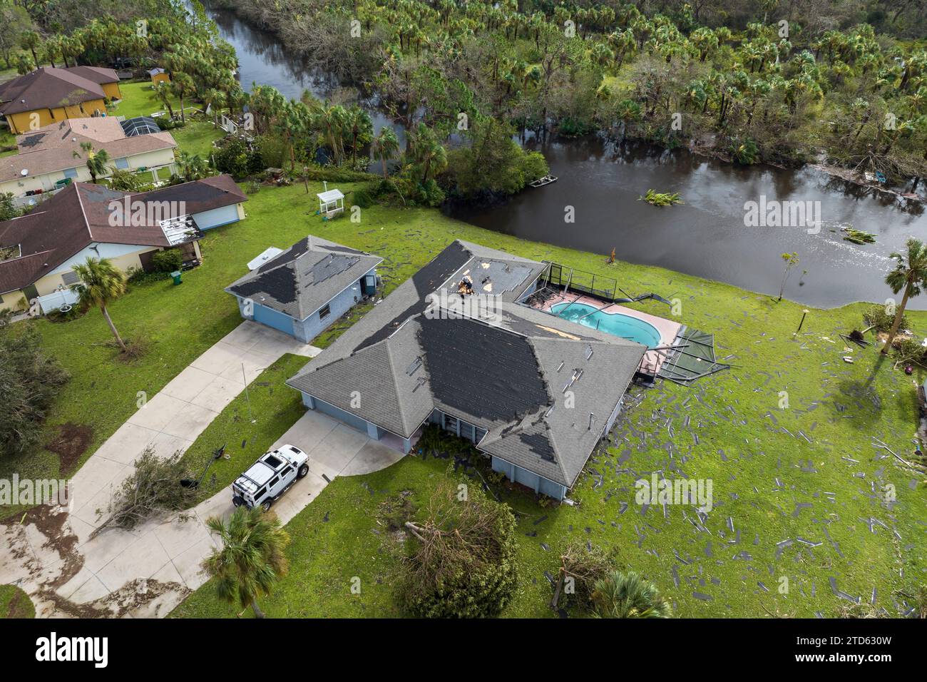 Swimming pool roof collapse hi-res stock photography and images - Alamy