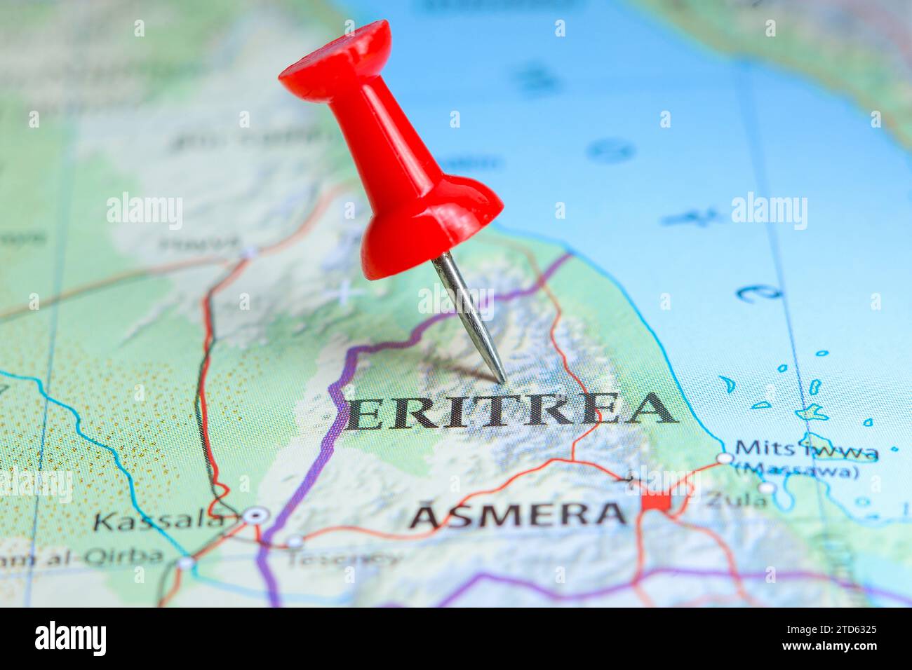 Eritrea pin on map of East Africa Stock Photo - Alamy
