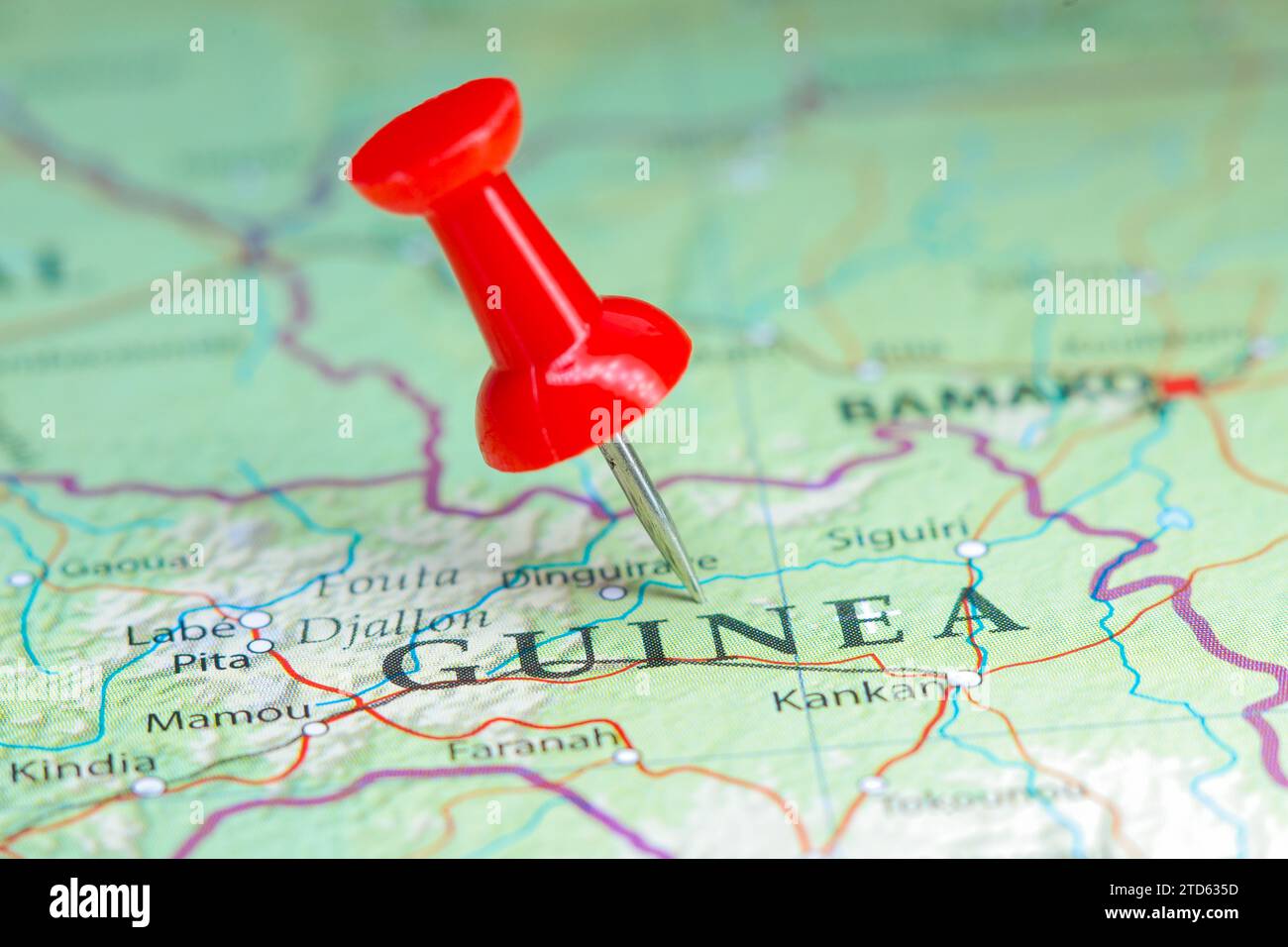 Guinea pin on map of West Africa Stock Photo - Alamy