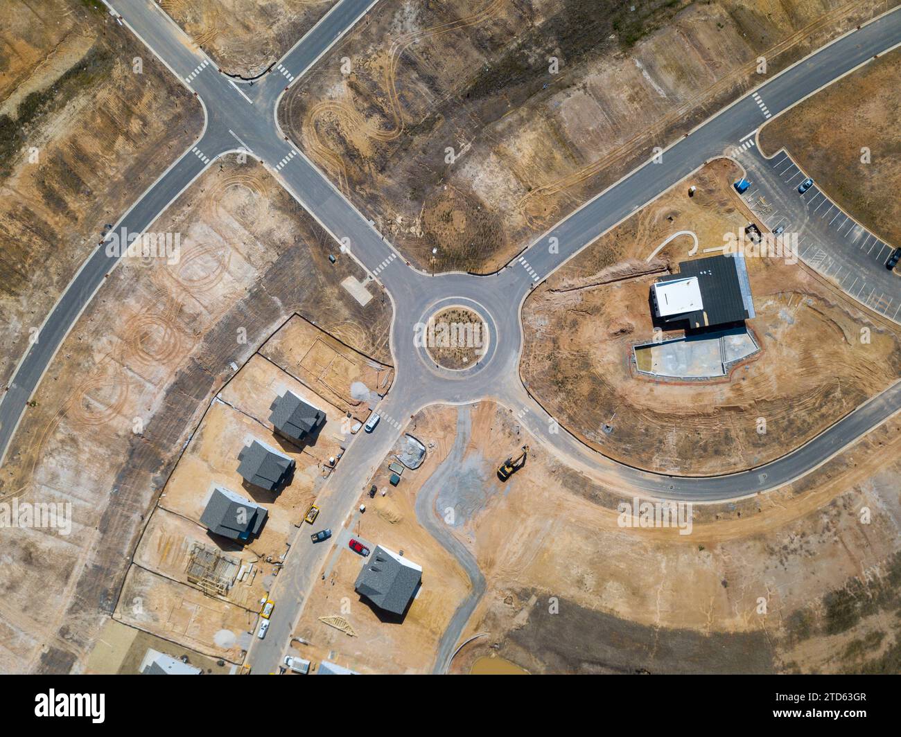 drone images of suburban single family home subdivisions in the united ...