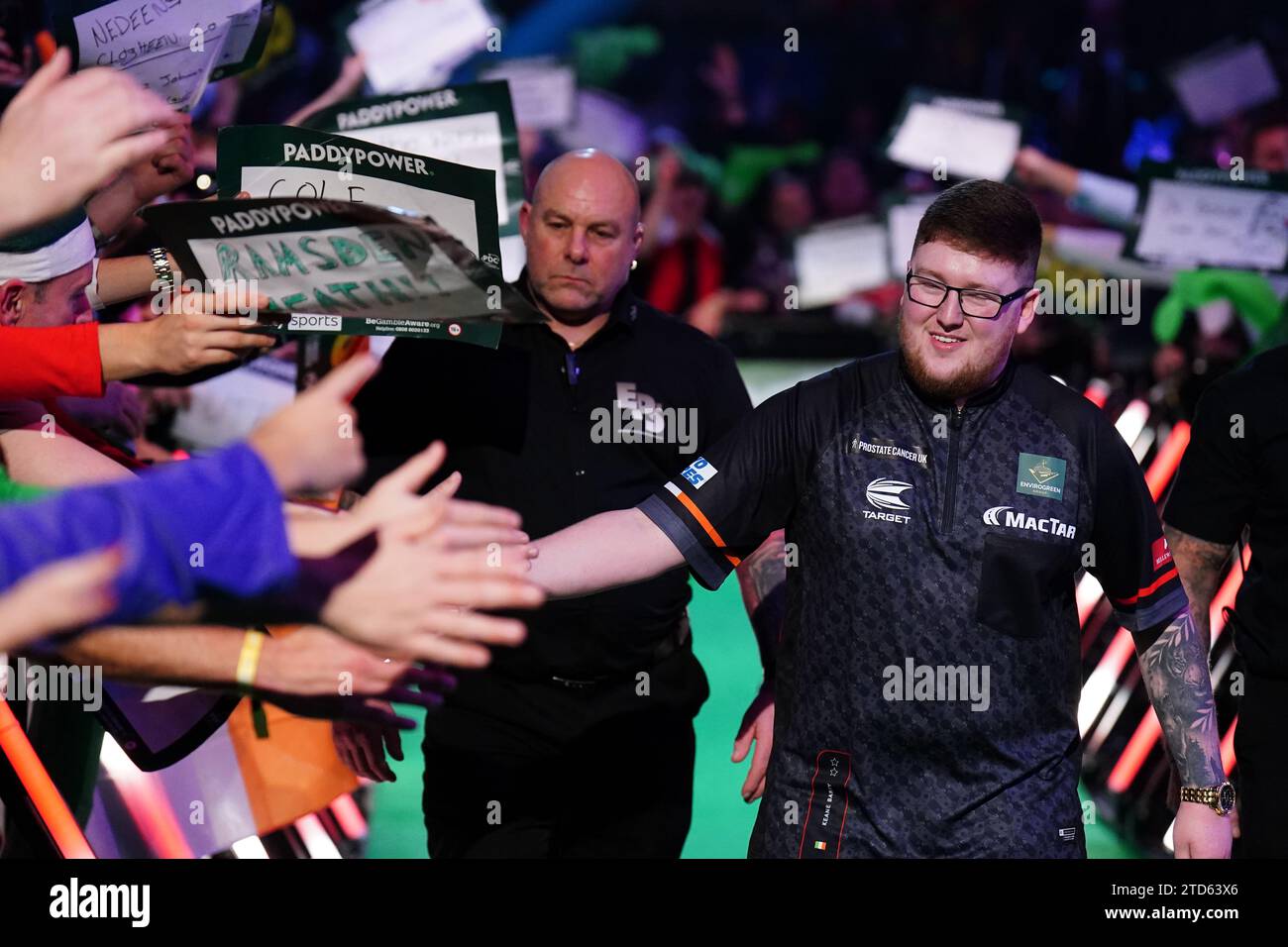 Keane Barry walks out to play Reynaldo Rivera (not pictured) on day two ...