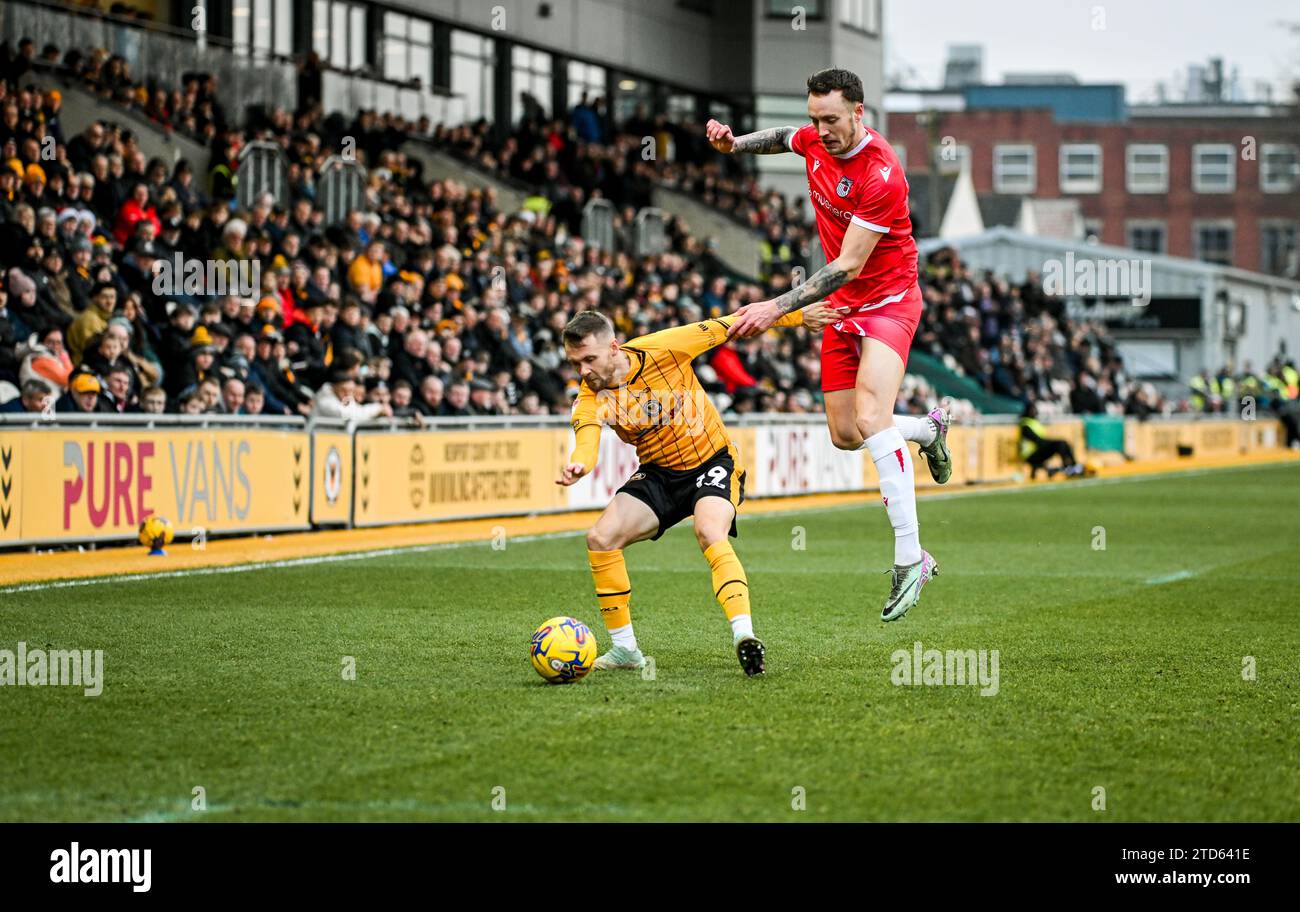 Newport, UK, 16th December 2023. Toby Mullarkey during the Sky Bet EFL ...