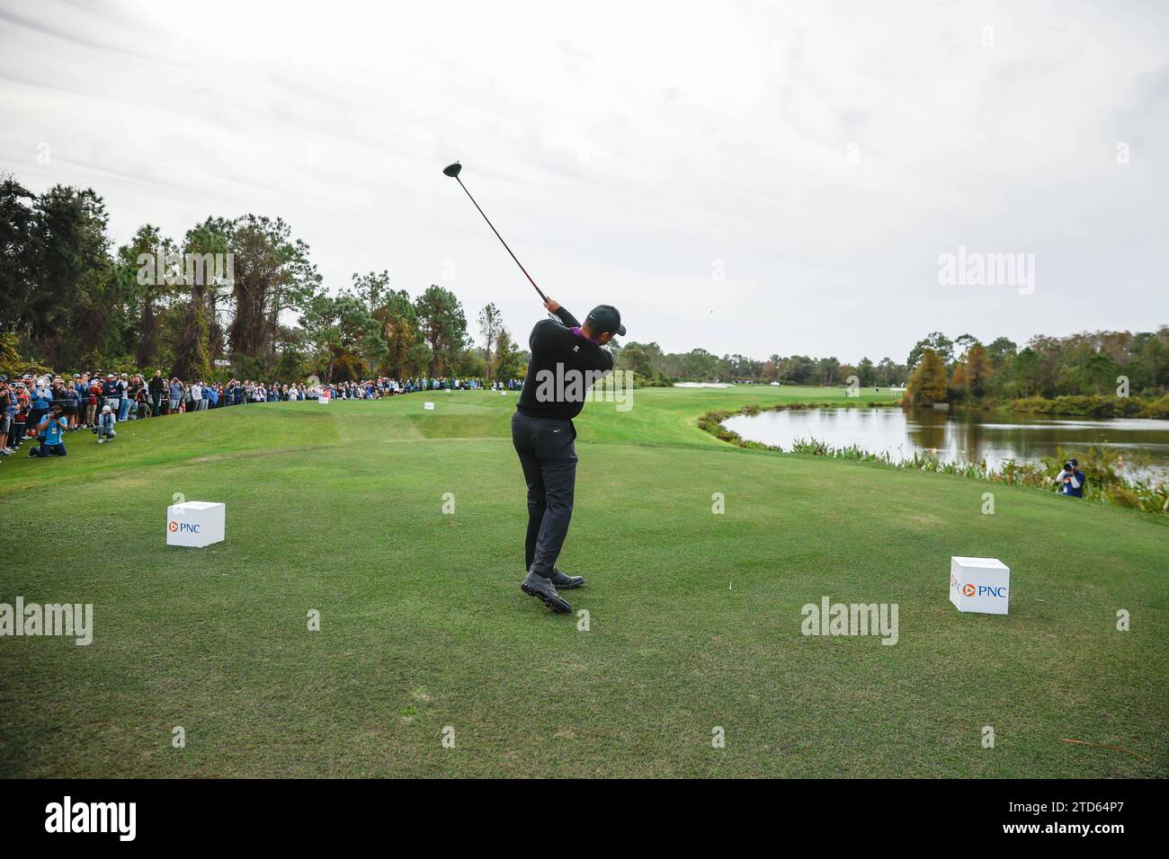 December 15, 2023: Tiger Woods teeing off during the Pro-Am at the PNC ...