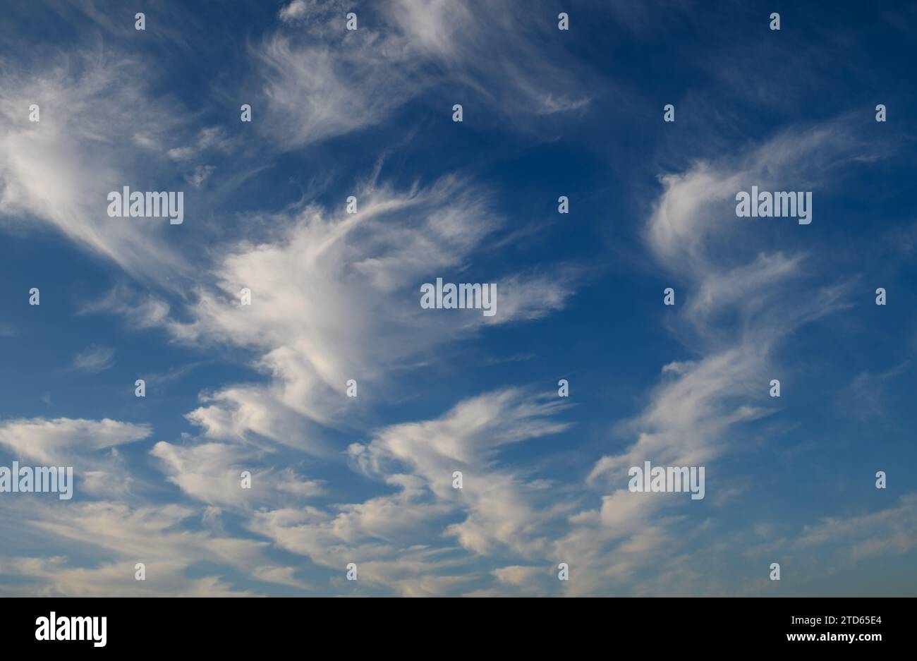 morning blue sky with cirrus clouds in Cyprus 1 Stock Photo - Alamy