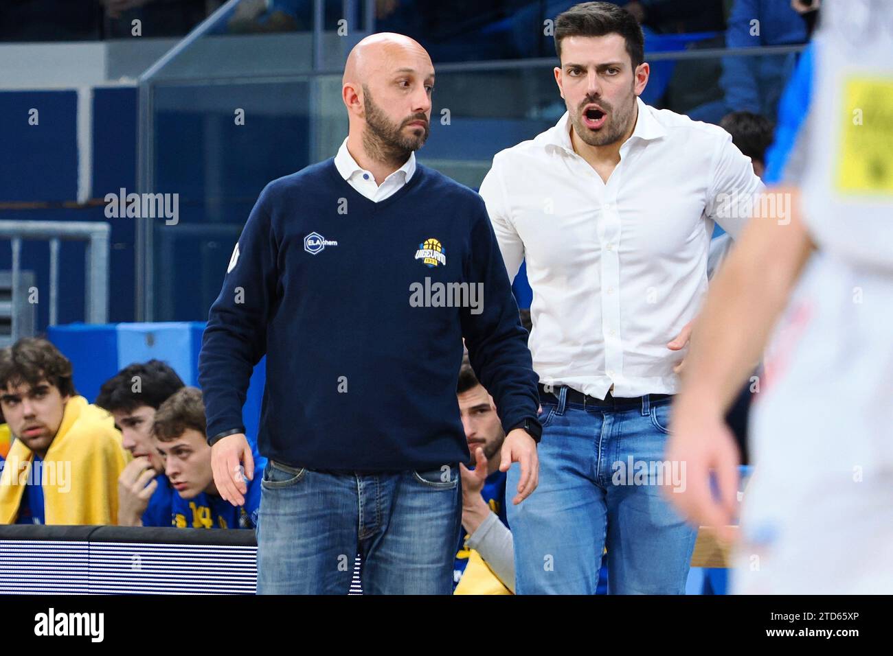 Lorenzo Pansa, head coach Elachem Vigevano 1955 & his staff during ...