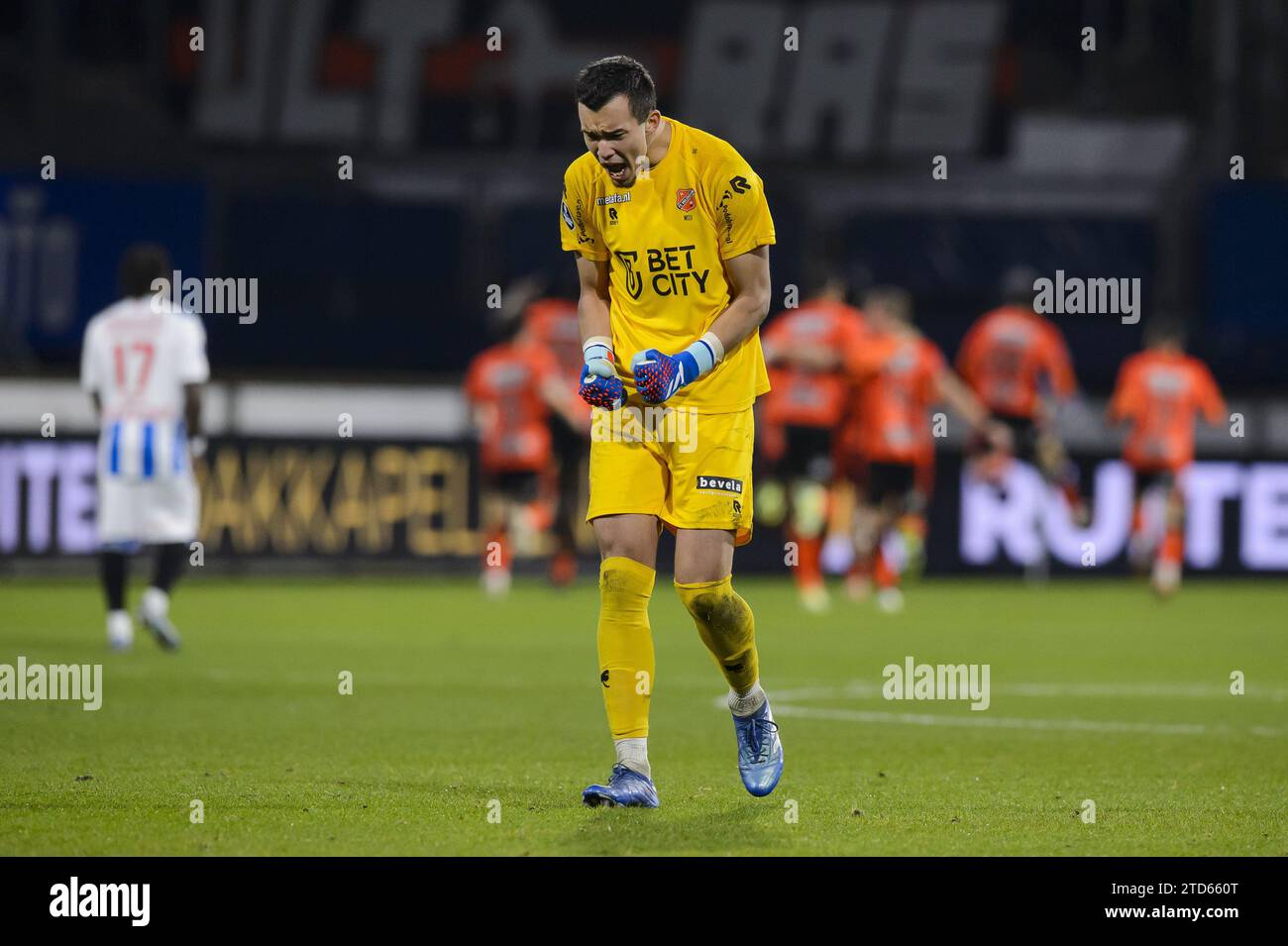 HEERENVEEN - FC Volendam goalkeeper Mio Backhaus celebrates the 0-2 ...