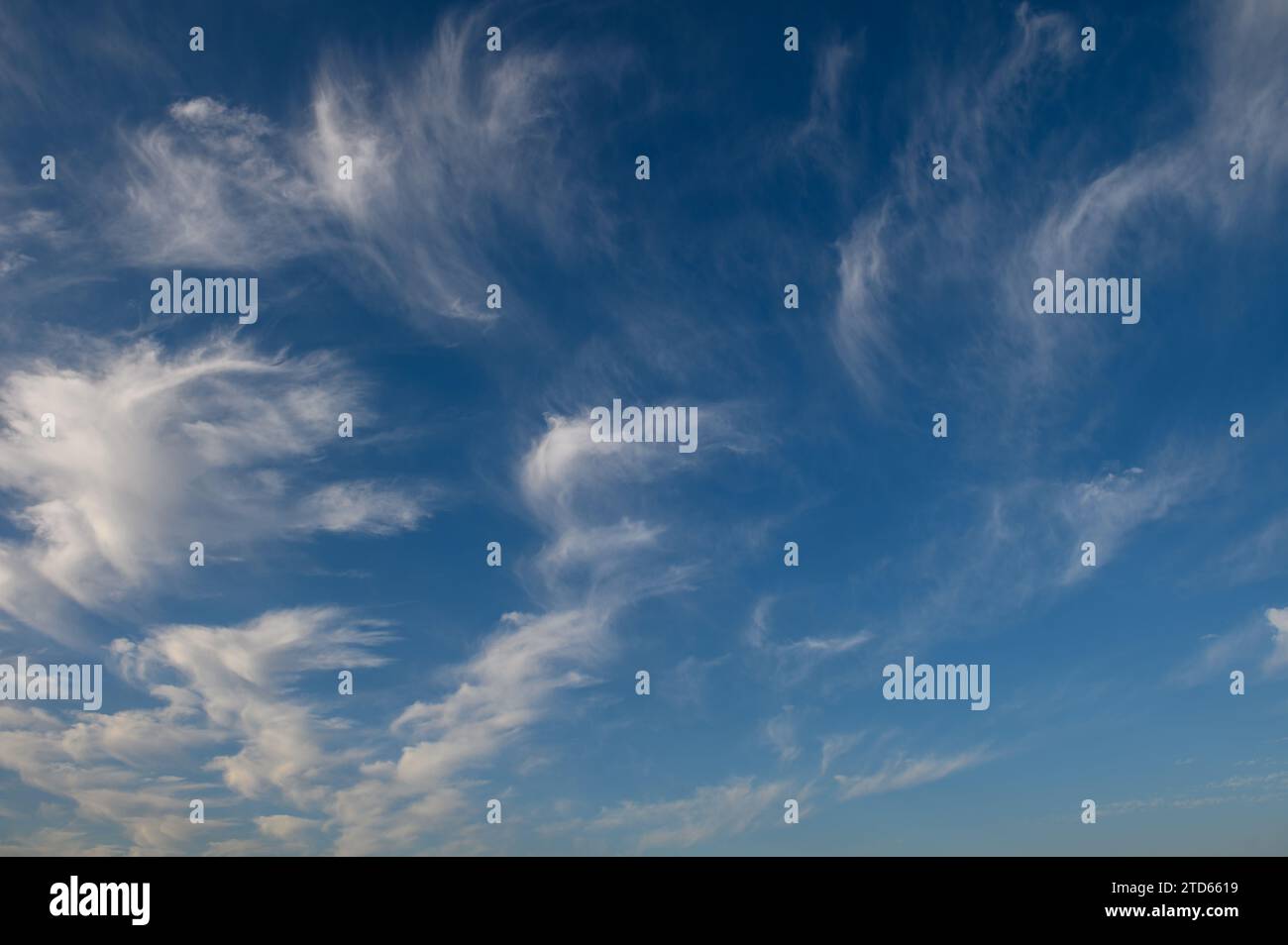 morning blue sky with cirrus clouds in Cyprus 3 Stock Photo - Alamy