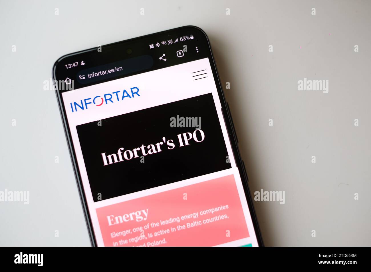 Tallinn, Estonia - November 28, 2023: Infortar logo and web page Stock ...