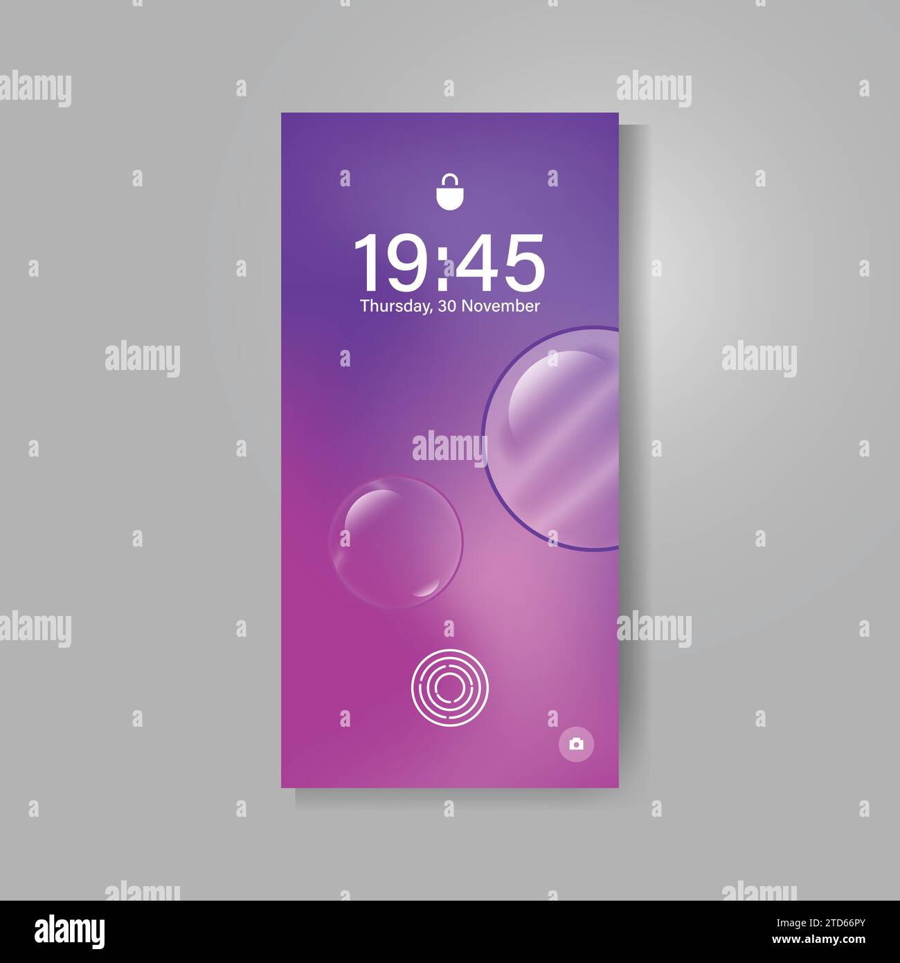 Modern smartphone screen with abstract bubble wallpaper vector Stock ...
