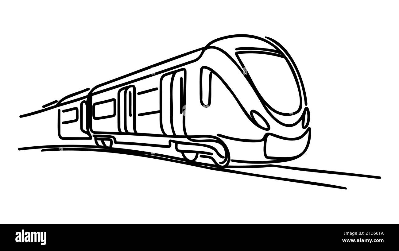 Train line art hi-res stock photography and images - Alamy