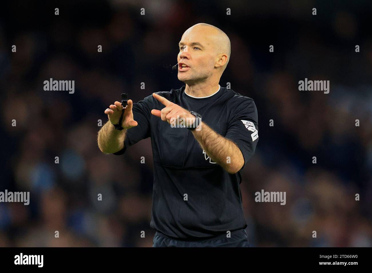 Manchester, United Kingdom. 16th Dec, 2023. Referee Paul Tierney during ...