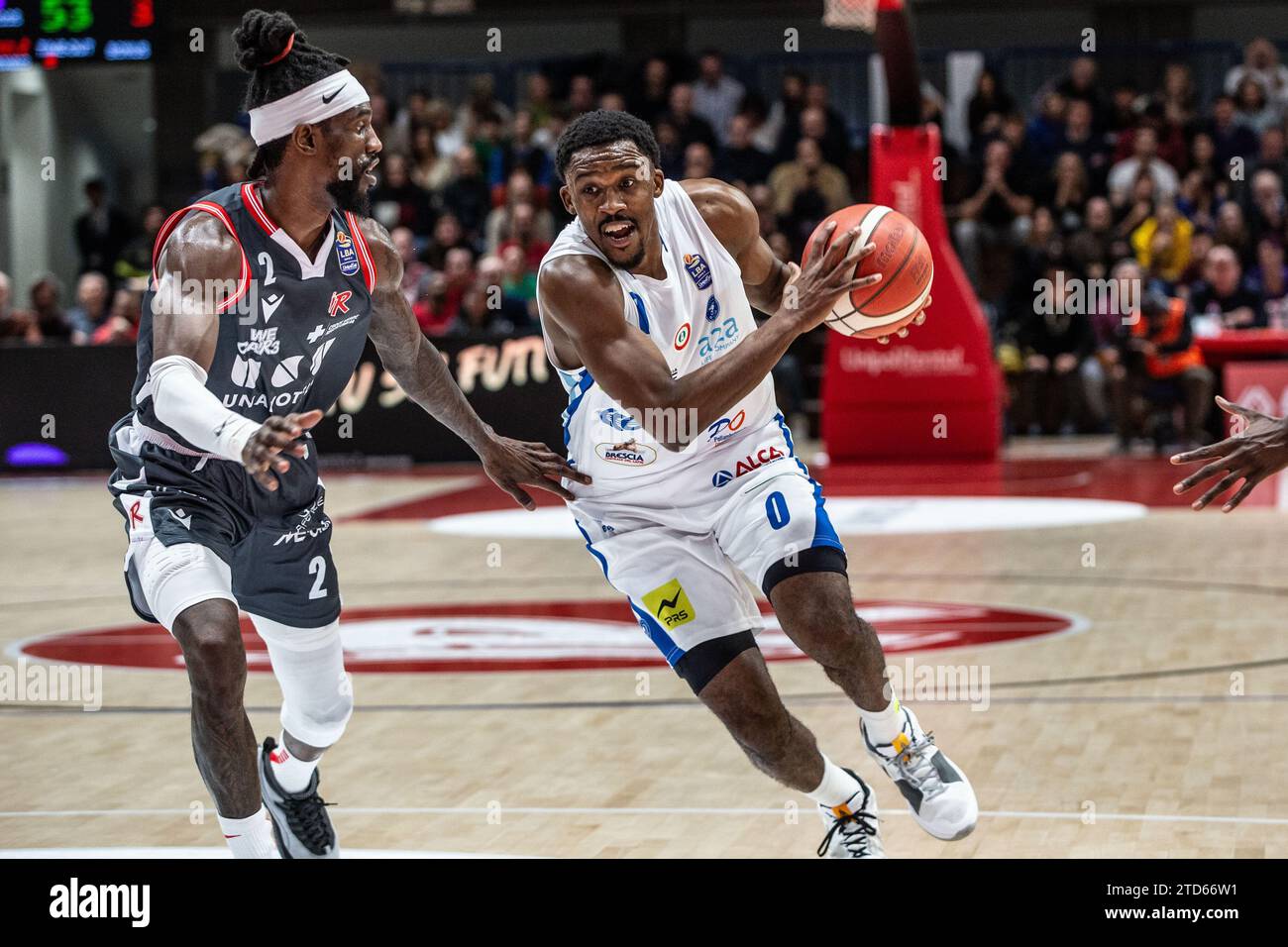 Semaj Christon (Germani Brescia) during UNAHOTELS Reggio Emilia vs ...