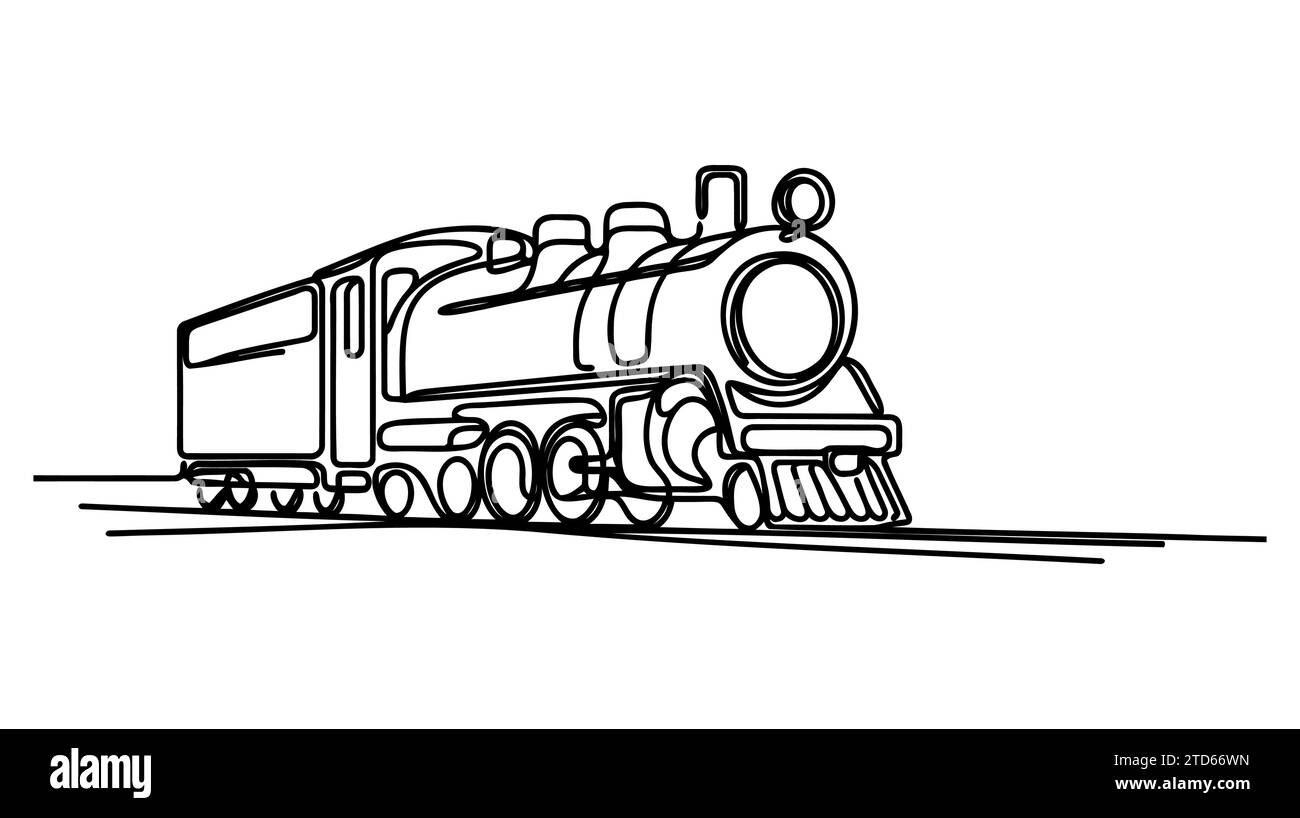 Train line art hi-res stock photography and images - Alamy