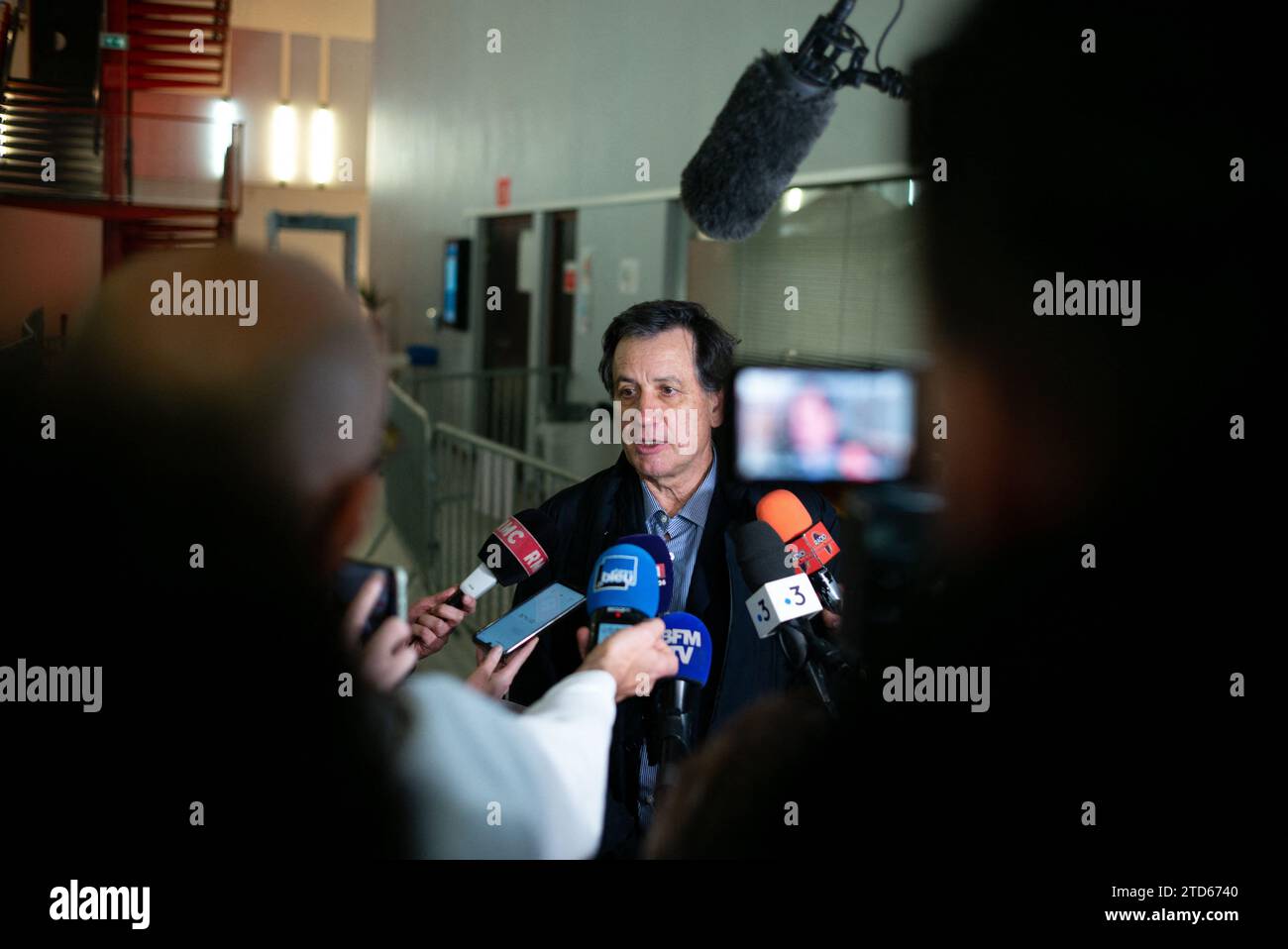 Lawyer Seban addresses the press during the 14th day of Monique Olivier ...
