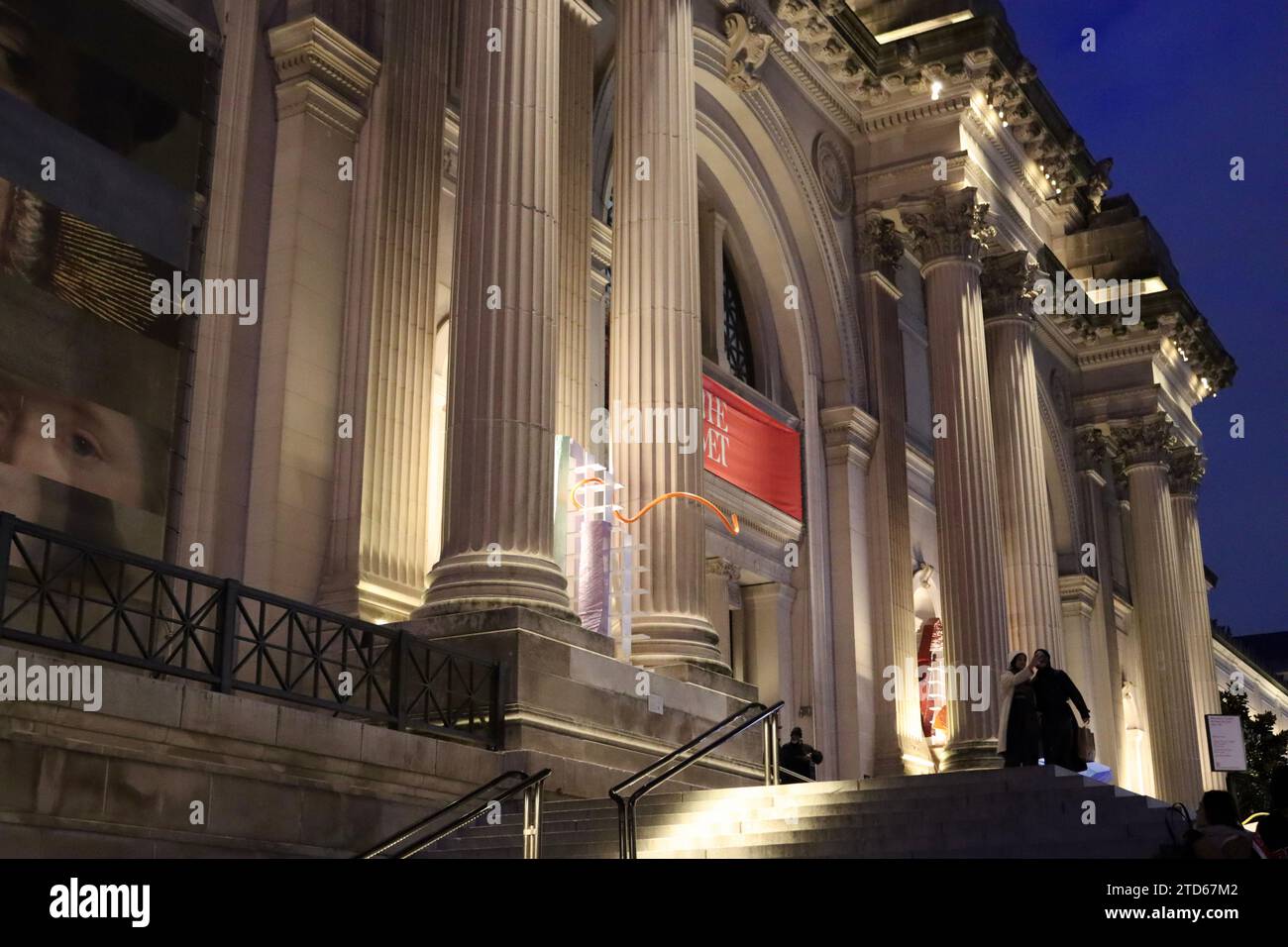 In the evening the Metropolitan Museum, The Met, on Fifth avenue on ...