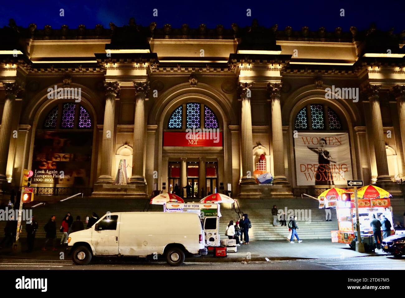 In the evening the Metropolitan Museum, The Met, on Fifth avenue on ...