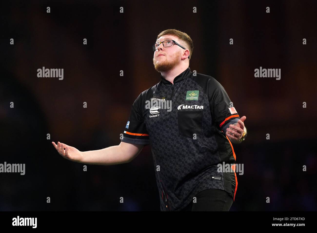 Keane Barry reacts after beating Reynaldo Rivera (not pictured) on day ...