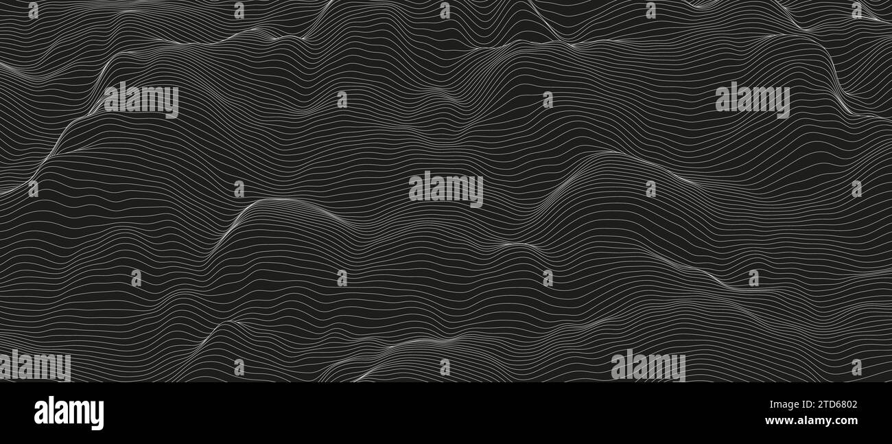 Monochrome sound line waves abstract background . Distorted line shapes ...