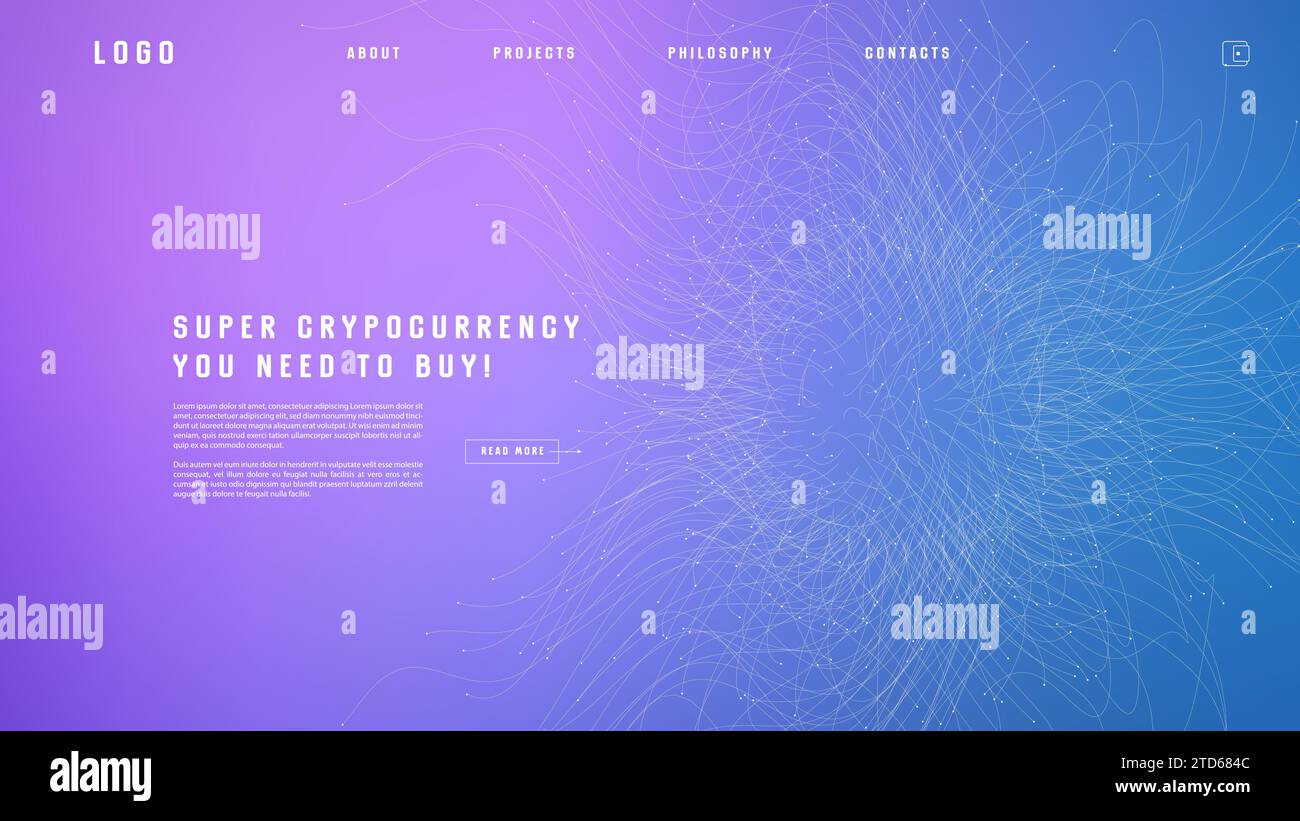 Landing page abstract design with expansion of line element. Template ...