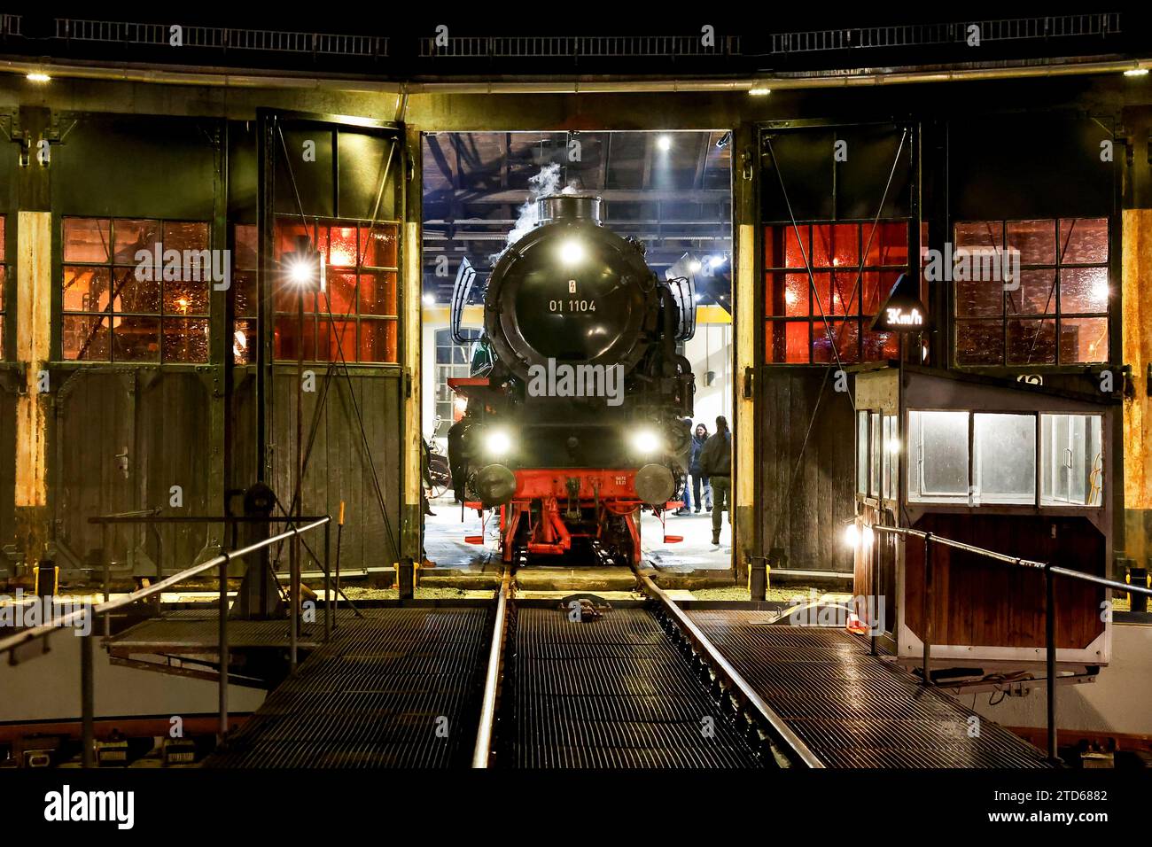 16 December 2023, Bavaria, Neuenmarkt: A restored and operational steam ...