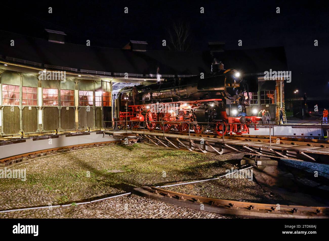 16 December 2023, Bavaria, Neuenmarkt: A restored and operational steam ...