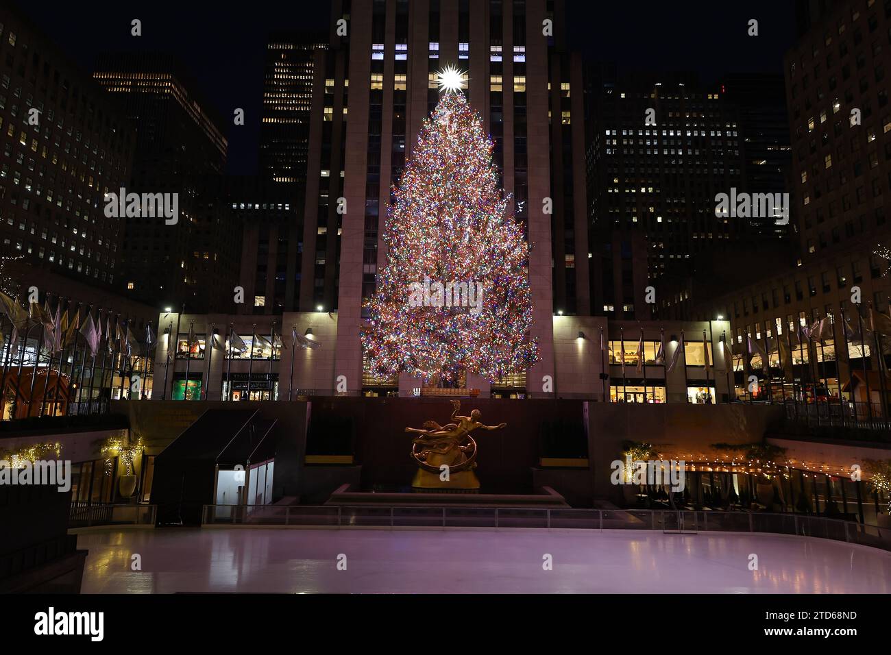 The Rockefeller Christmas Center Tree in New York City, New York on ...