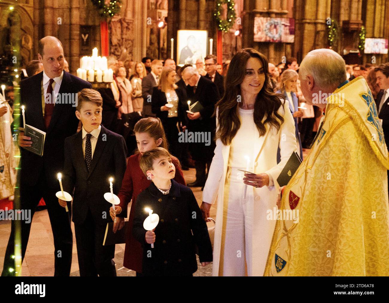 (left to right) The Prince of Wales, Prince George, Princess Charlotte ...