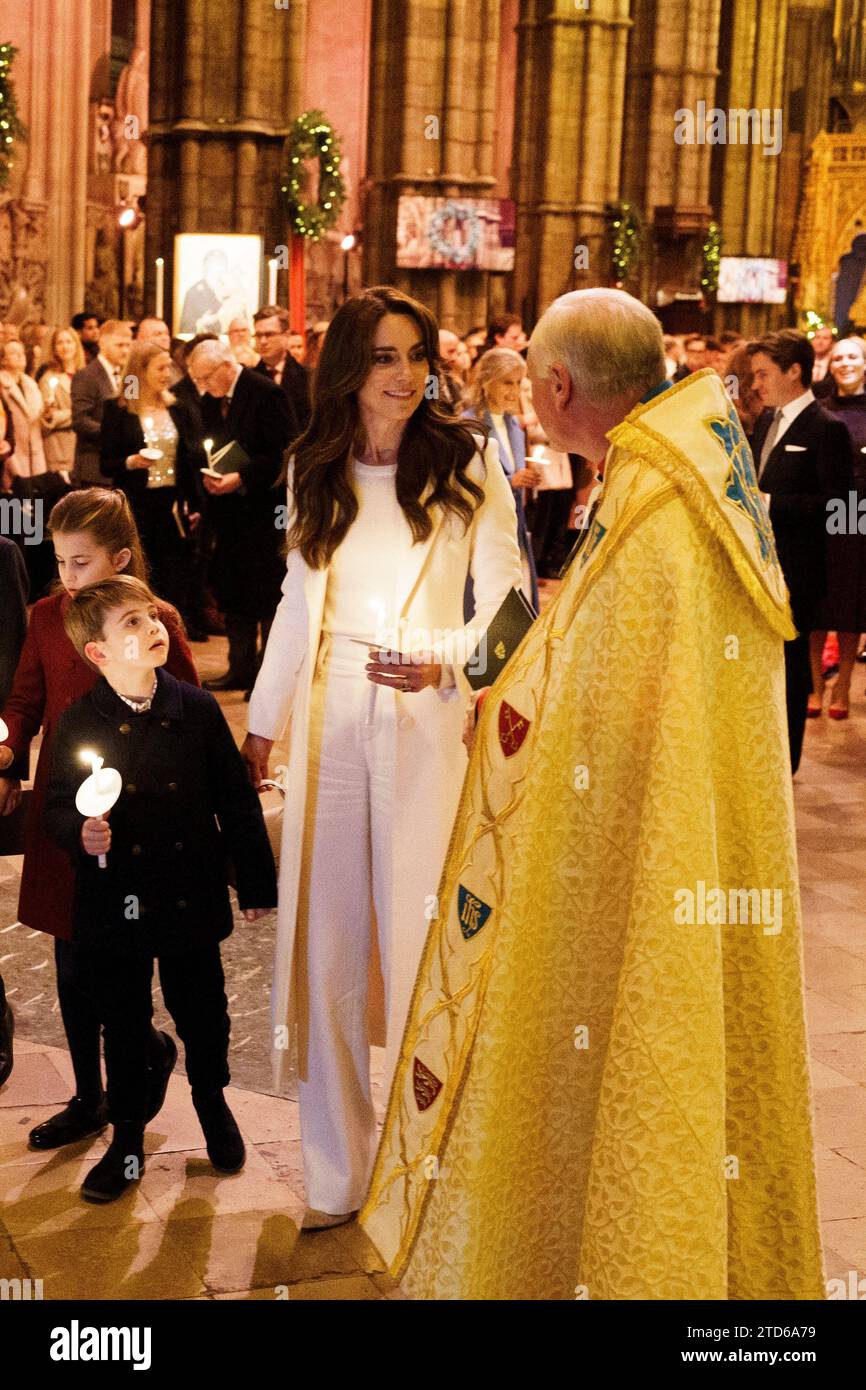 (left to right) Princess Charlotte, Prince Louis, the Princess of Wales ...
