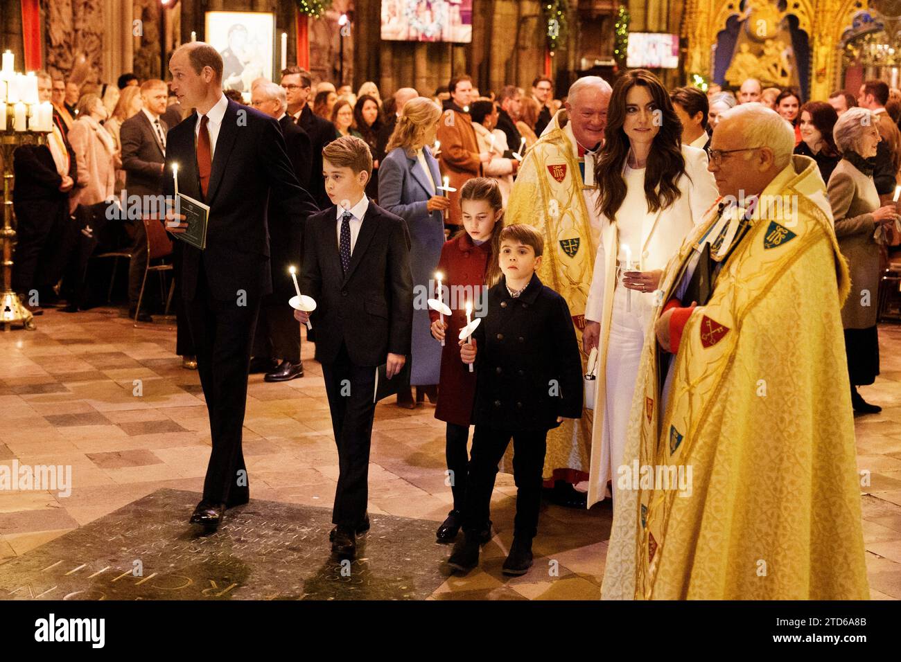 (left to right) The Prince of Wales, Prince George, Princess Charlotte ...
