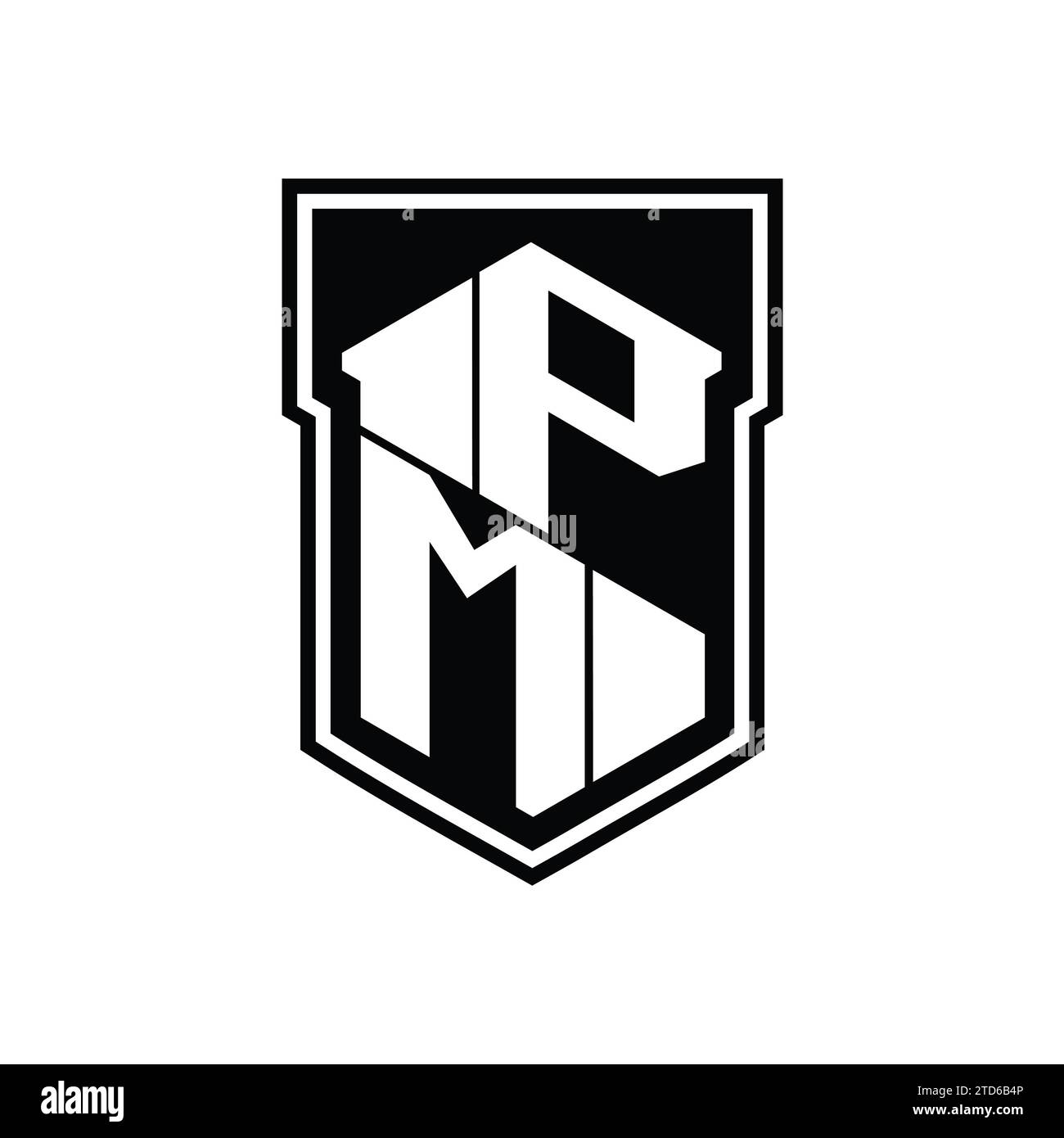 Initial letter pm logo design hi-res stock photography and images - Alamy