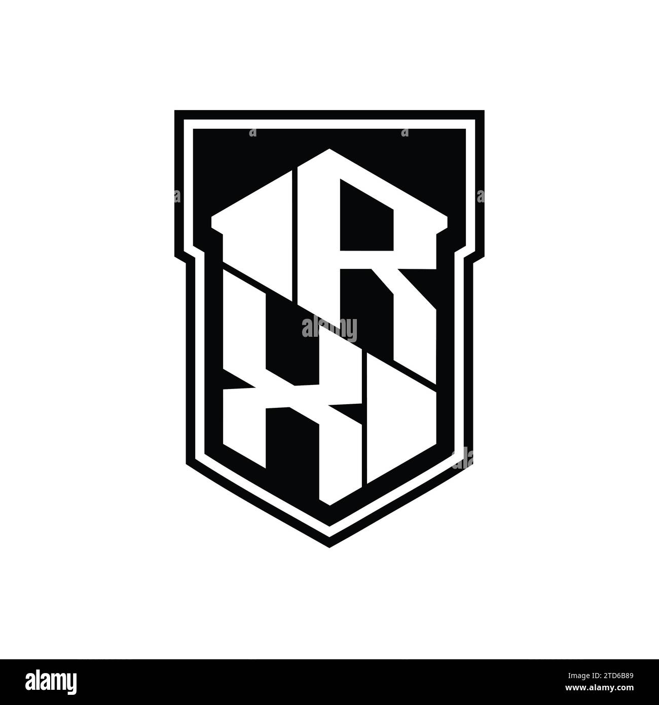 RX Letter Logo monogram hexagon geometric up and down inside shield isolated style design ...