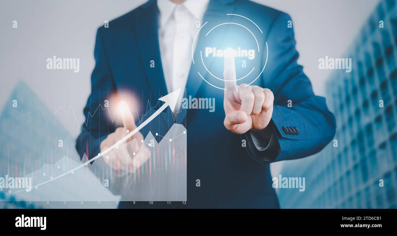 Planning and Startup concept with icon business network connection on ...