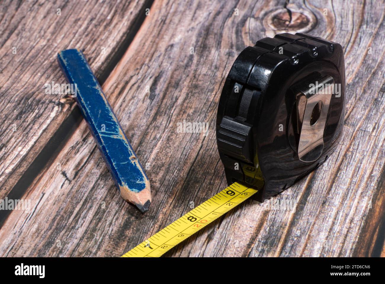 Tape measure carpenters pencil hi-res stock photography and images - Alamy