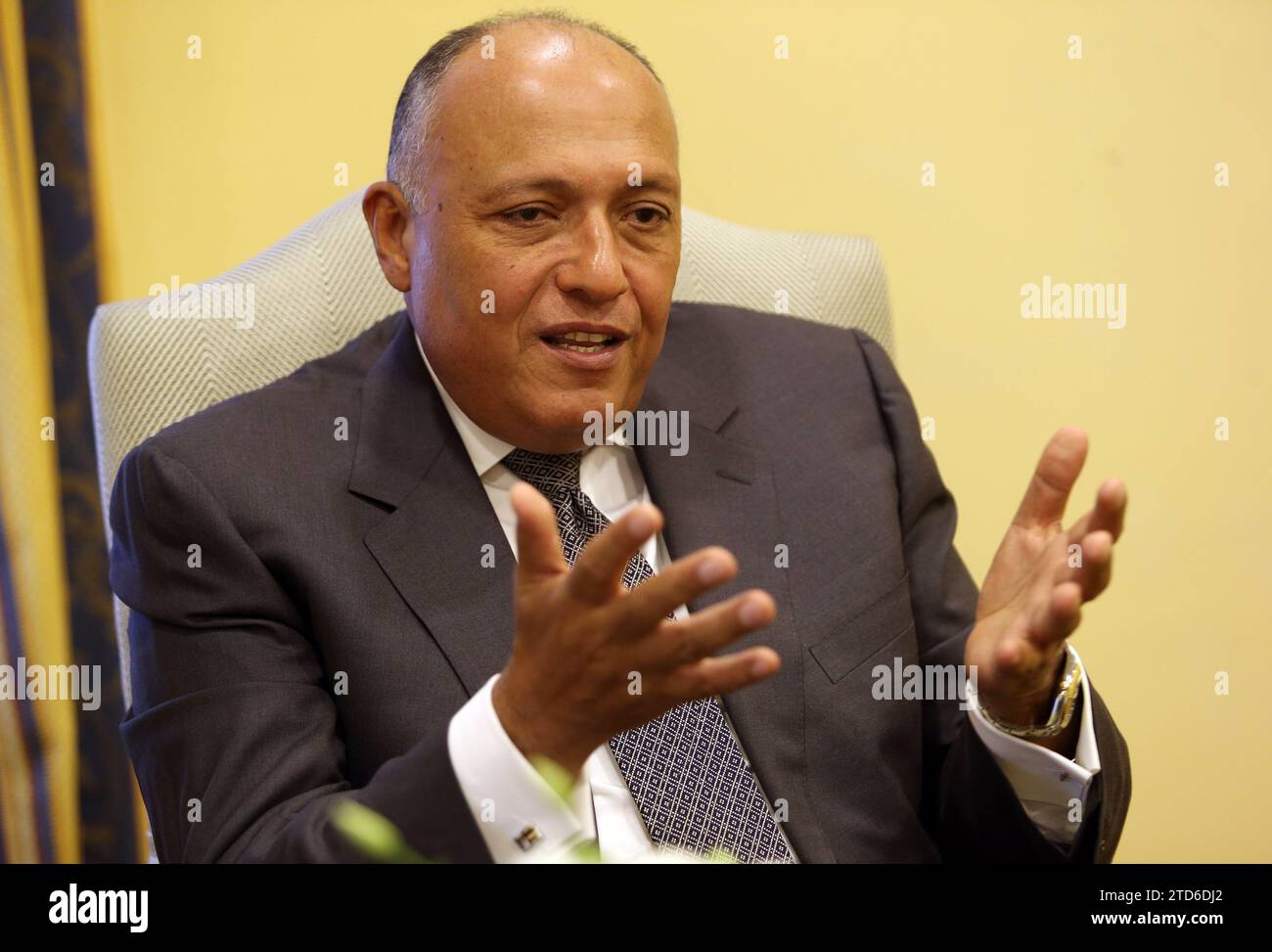 Madrid, 09/16/2014. Interview with Egyptian Foreign Minister Sameh ...